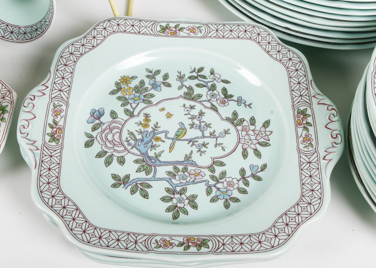 Set of Vintage Adams Calyx Ware "Singapore Bird" | EBTH