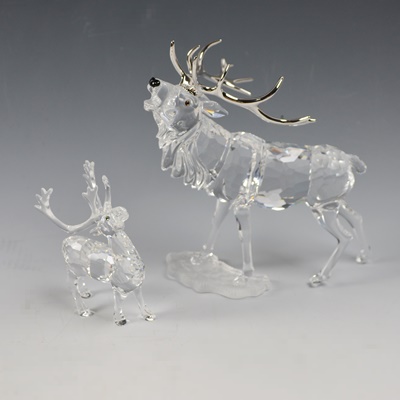 Swarovski Crystal Stag and Reindeer Figurines | EBTH