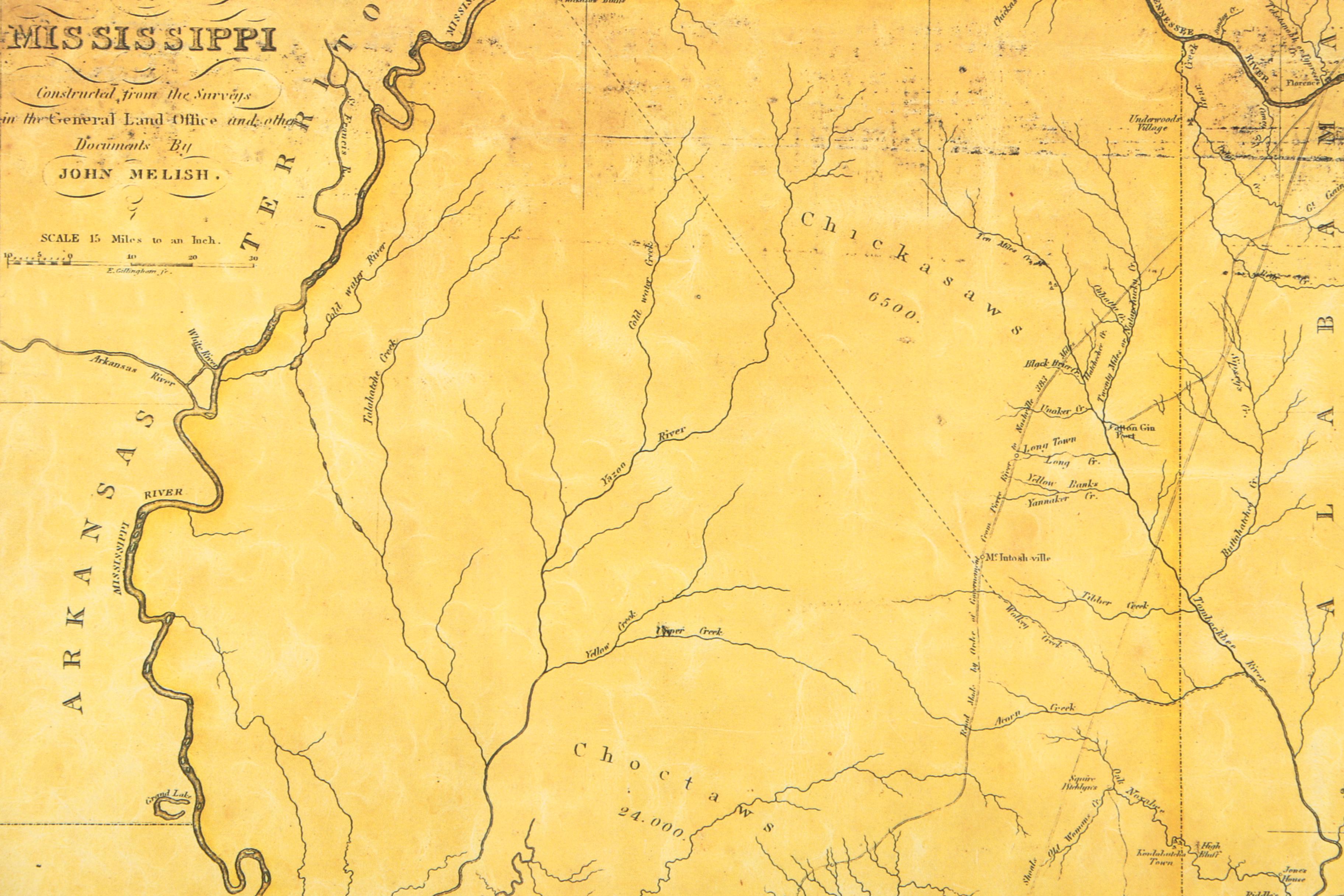 John Melish 1820 Map of Mississippi | EBTH