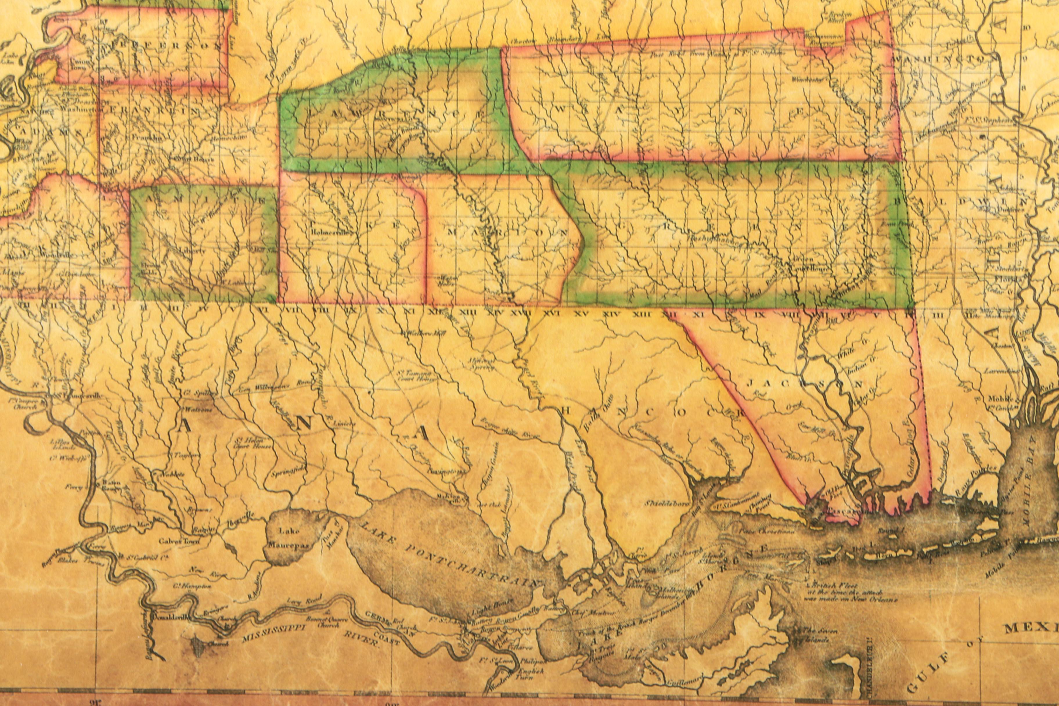 John Melish 1820 Map of Mississippi | EBTH