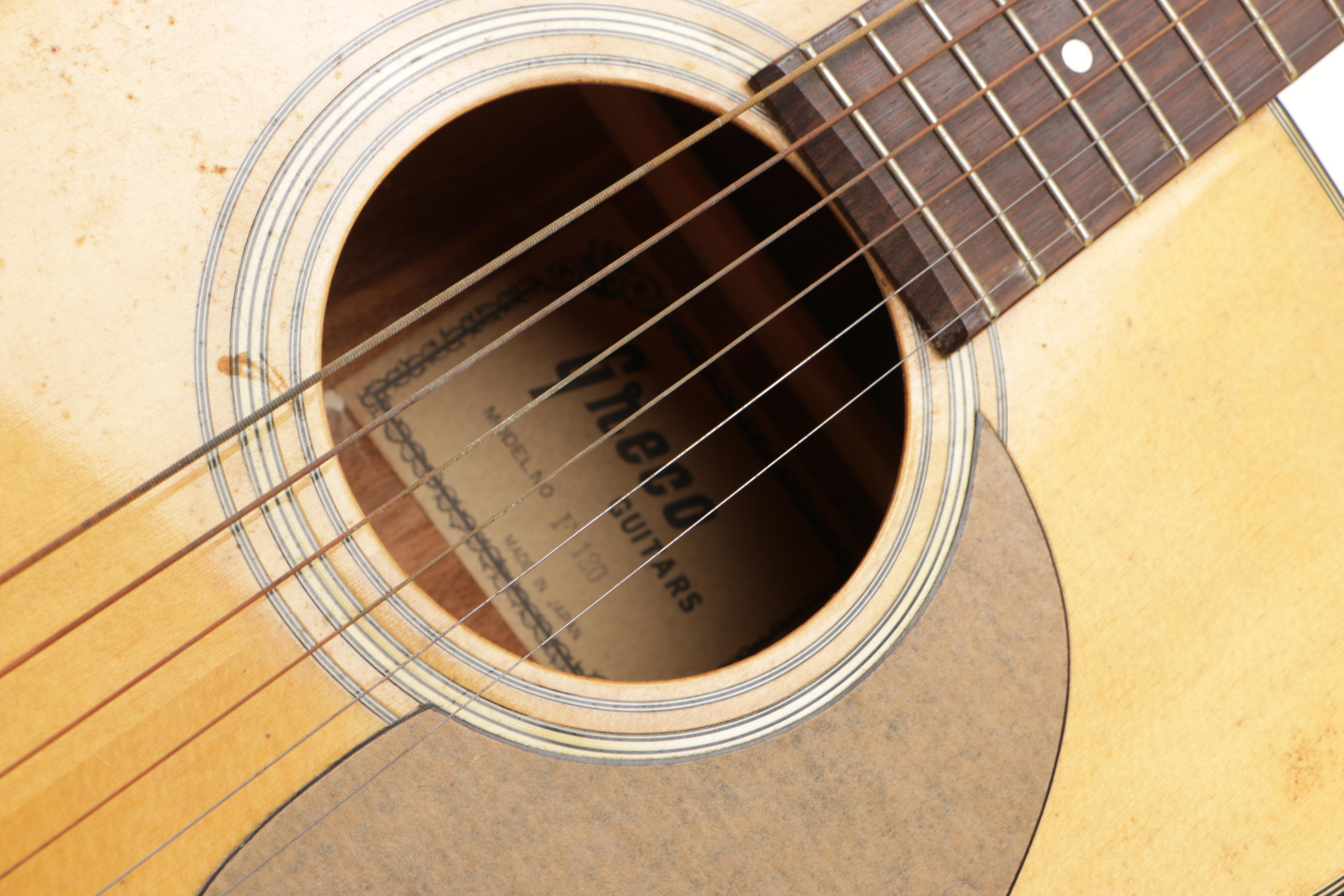 Vintage Greco F120 Acoustic Guitar and Case | EBTH