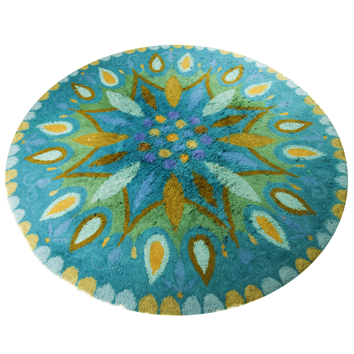 Vintage Cynthia Sargent Hooked Round Rug | EBTH
