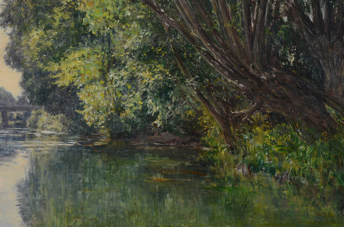 Gabriel Mathieu Original 19th-Century Oil Landscape on Canvas | EBTH