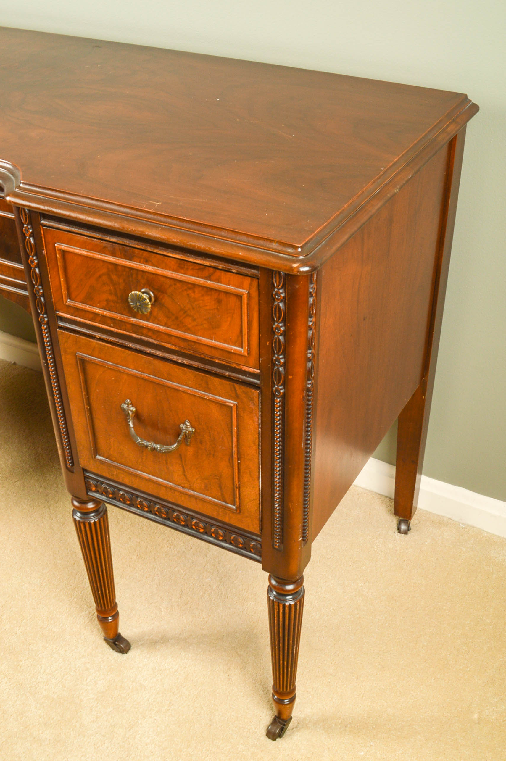Vintage Federal Style Walnut Writing Desk | EBTH