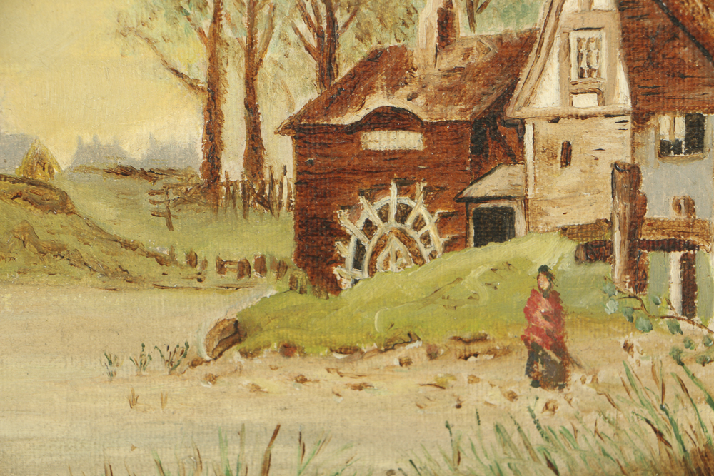 H. King Oil Painting on Canvas of Mill Scene | EBTH