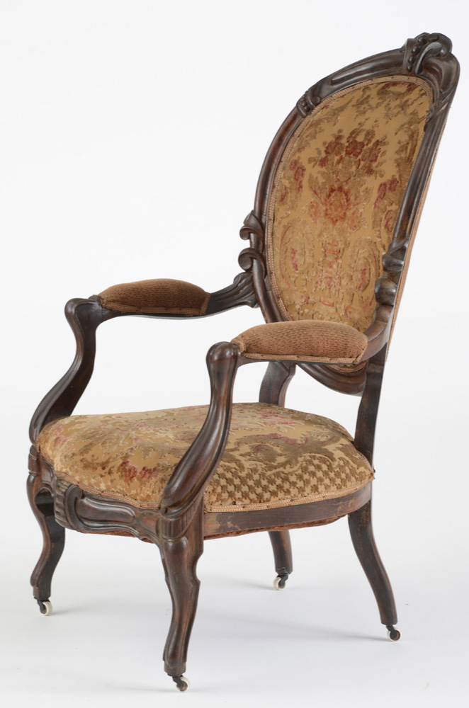 Antique Early Victorian Rococo Revival Armchair, Circa 1865 | EBTH