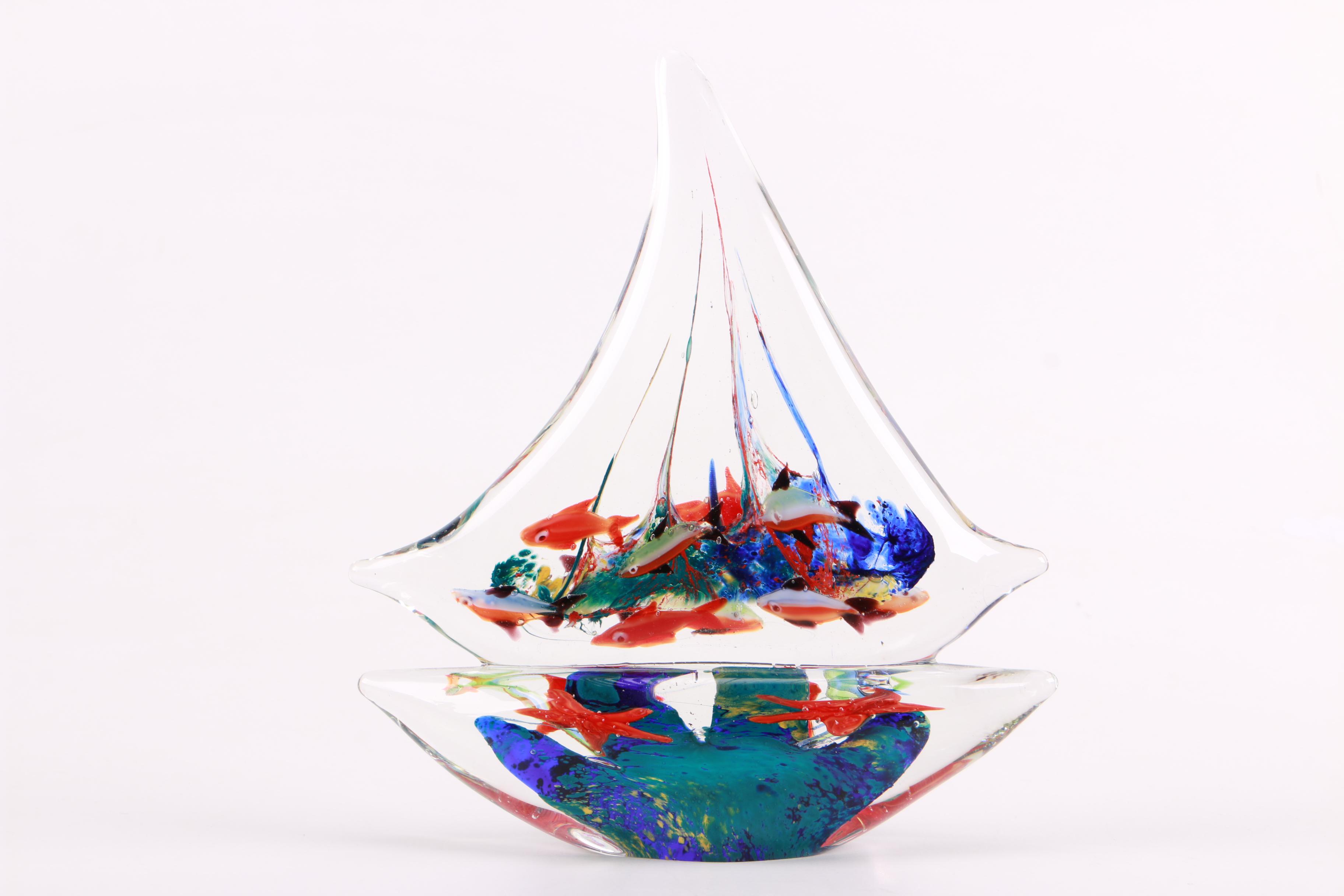 Art Glass Sail Boat Figurine | EBTH
