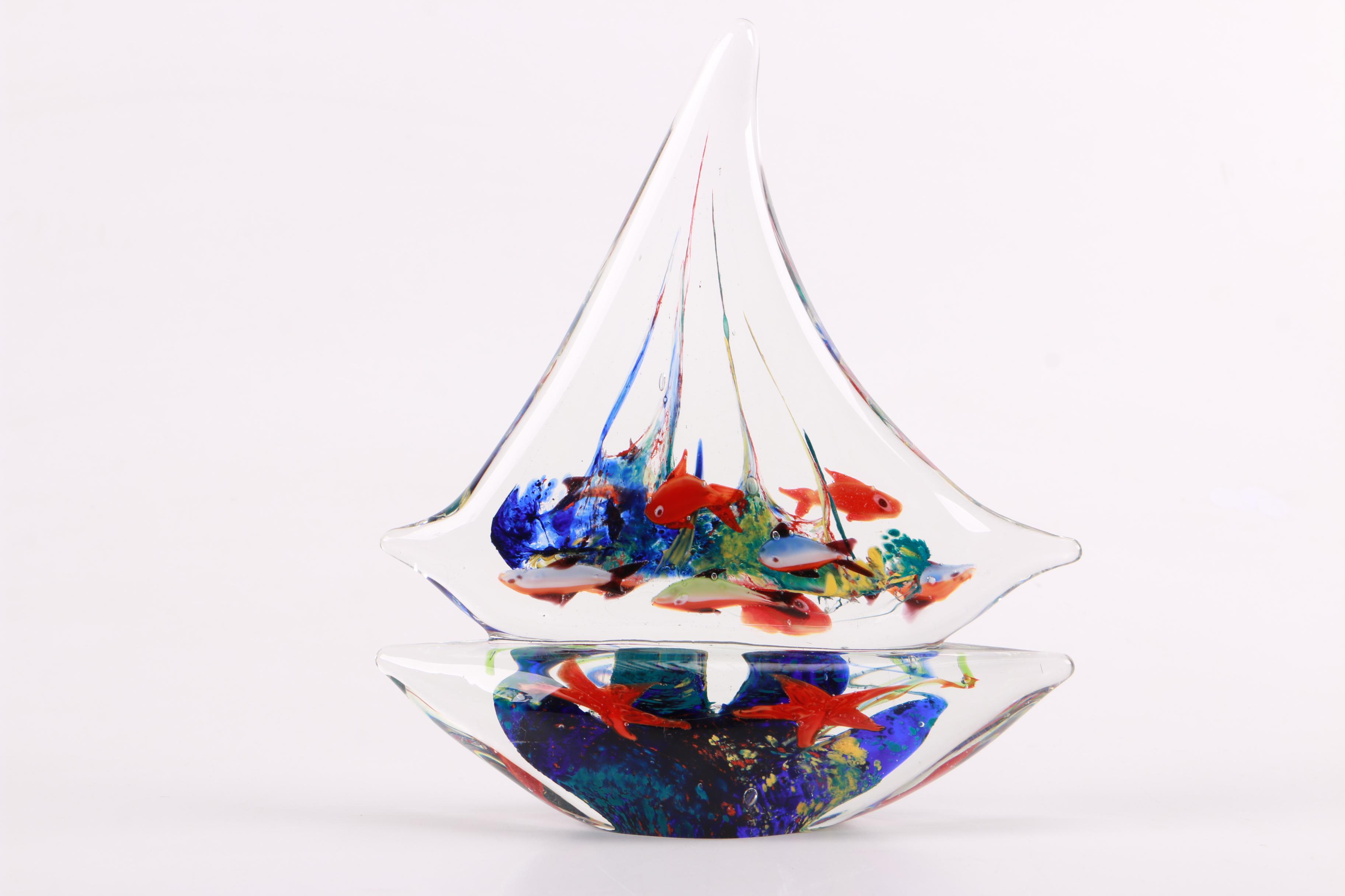 Art Glass Sail Boat Figurine | EBTH