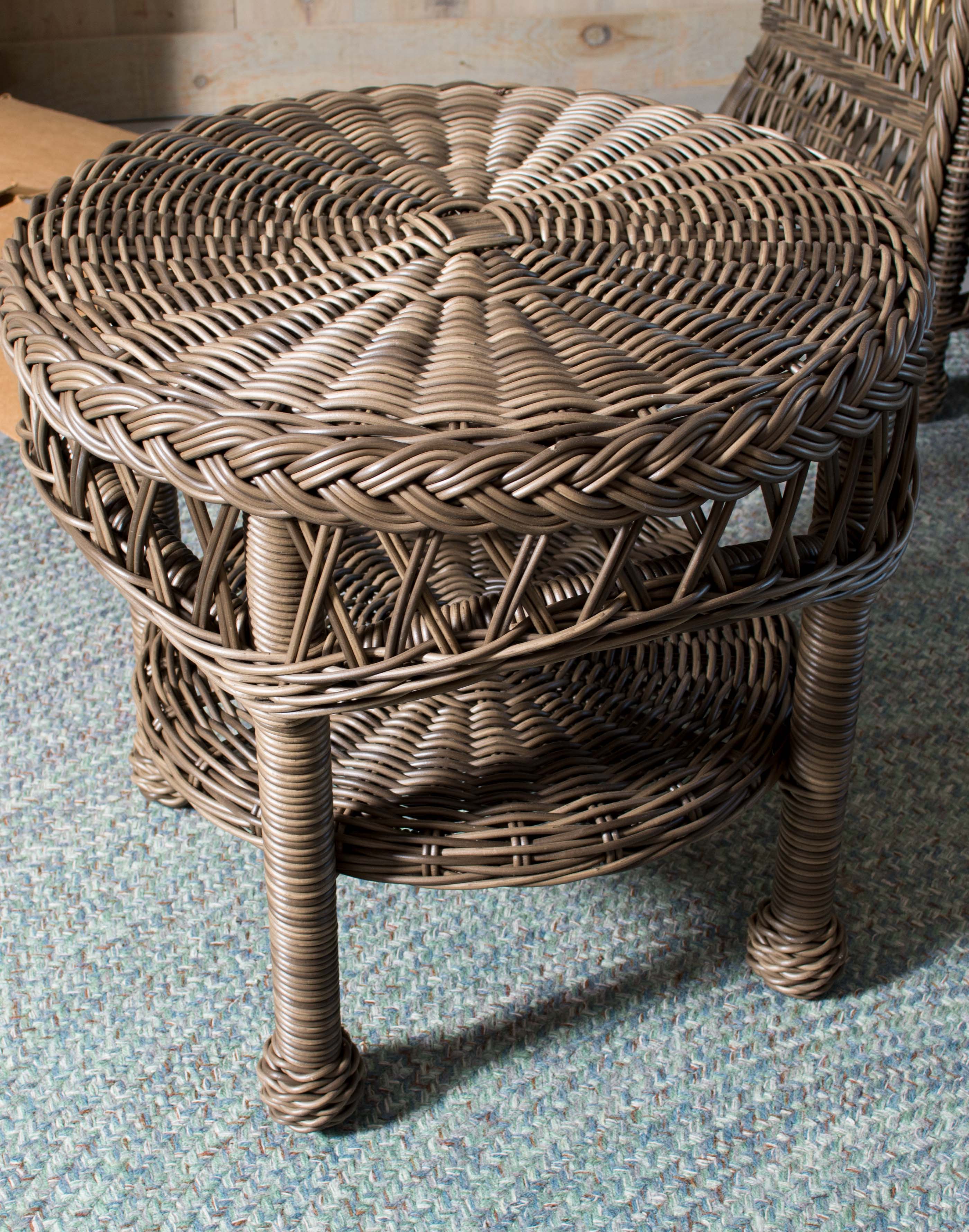 Frontgate Wicker Patio Sofa and Tables | EBTH