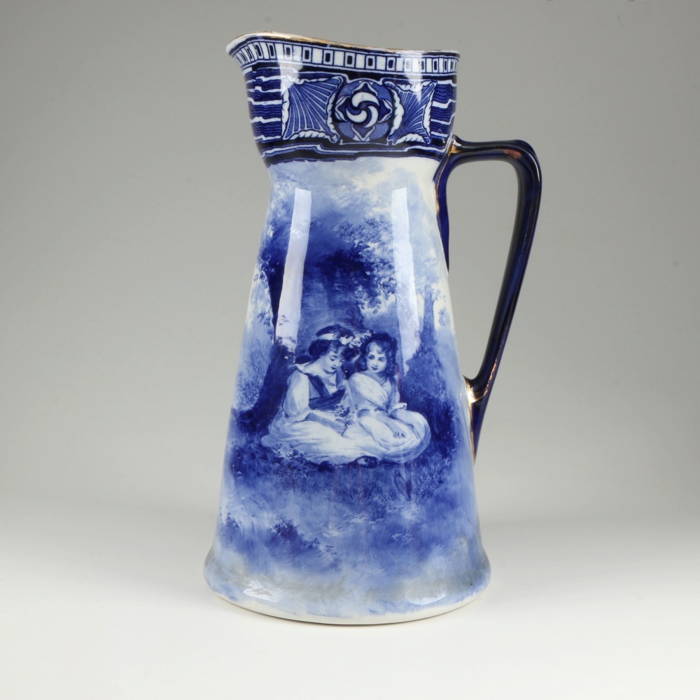 Four Piece Royal Doulton Flow Blue Aubrey Pattern Chamber Set | EBTH