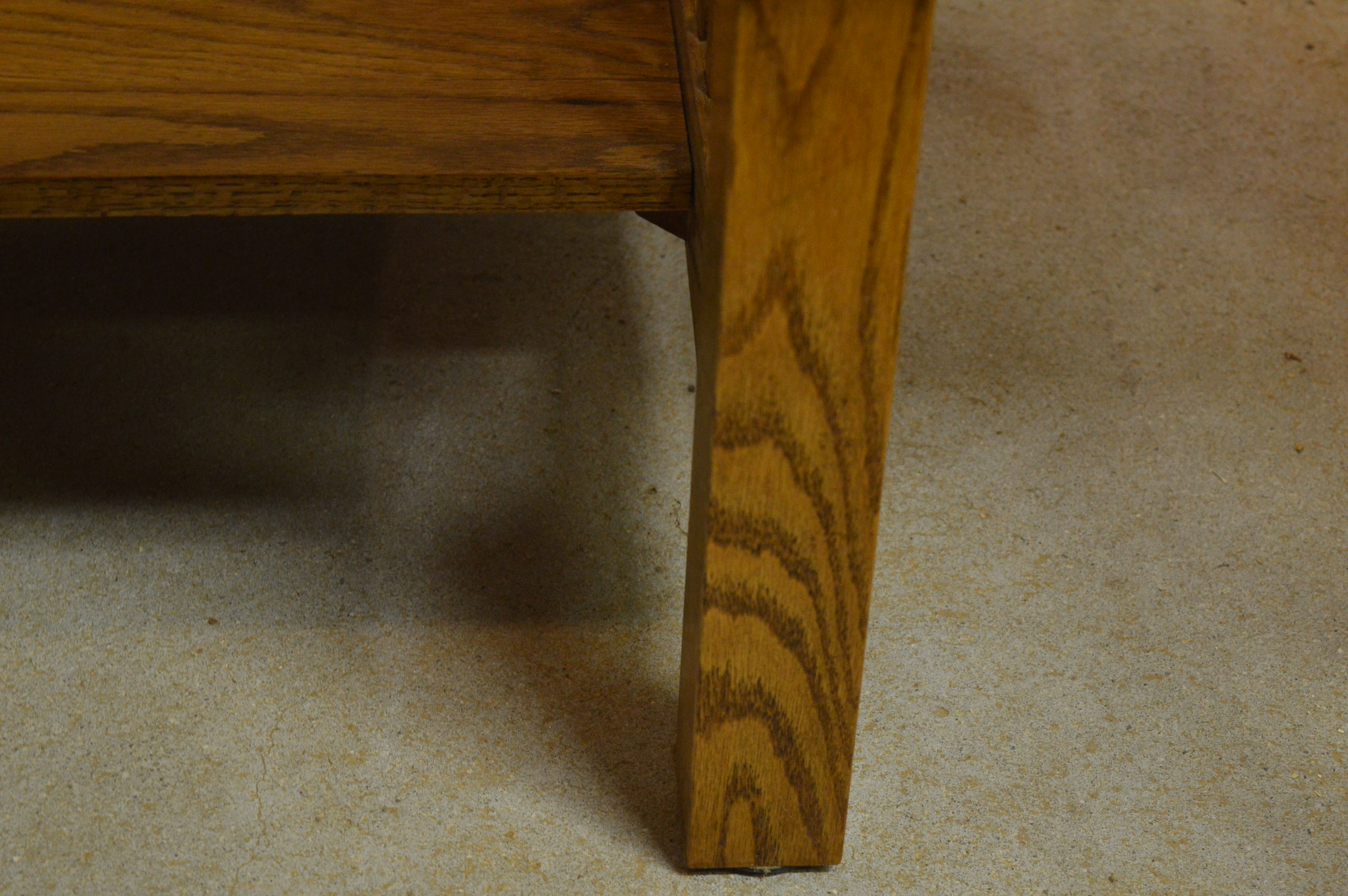 Mission Style Coffee Table with Glass Top | EBTH