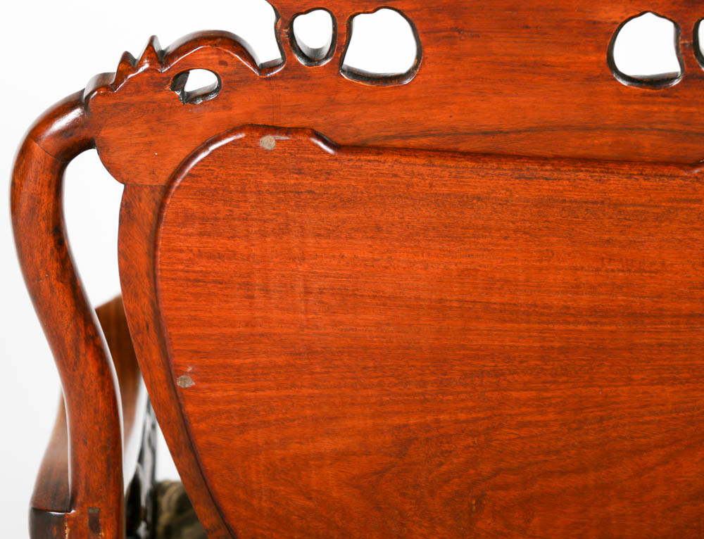 Mahogany Wood Chairs with Marble Backing | EBTH