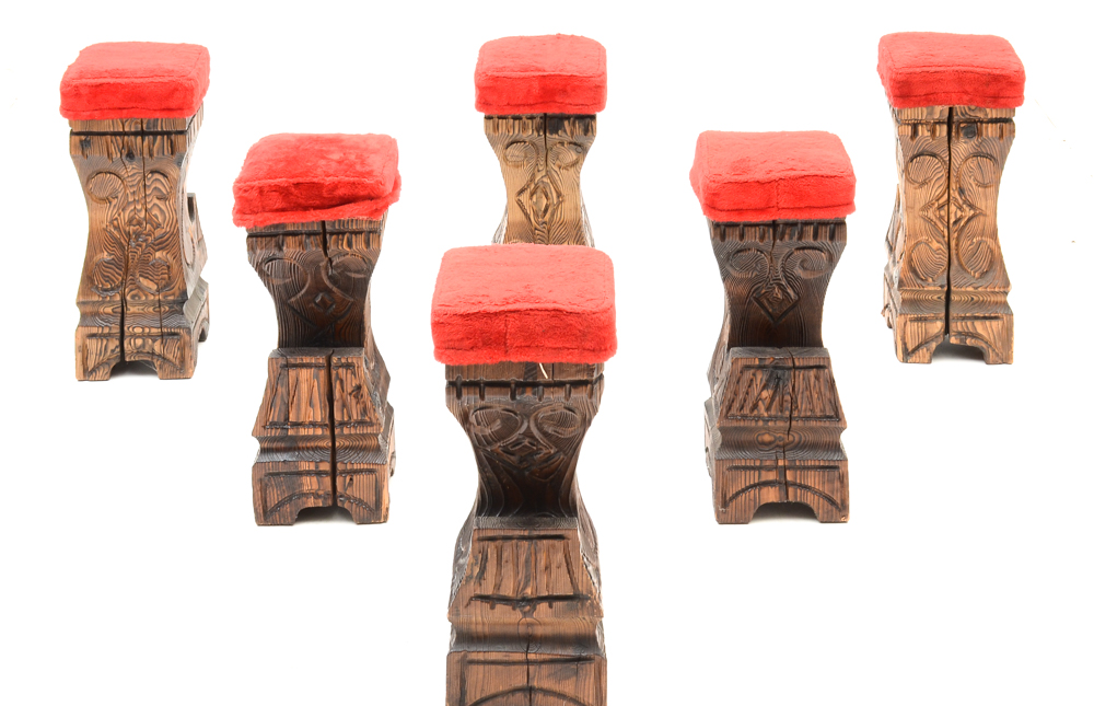 Six Vintage Tiki Stools | EBTH