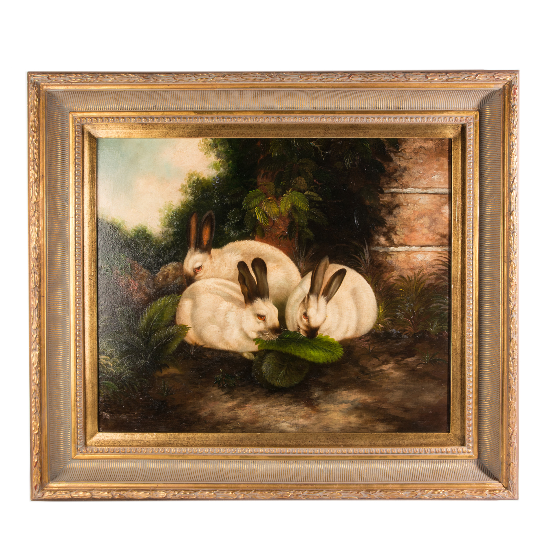 Oil Painting on Canvas of Rabbits | EBTH