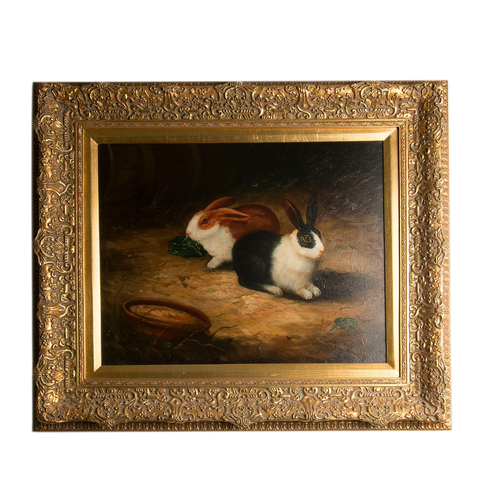 Oil Painting on Canvas of Rabbits | EBTH