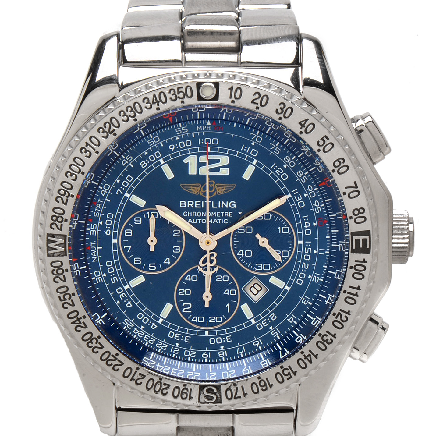 Breitling B-2 Chronograph Date Blue 43mm Steel Auto Wristwatch | EBTH