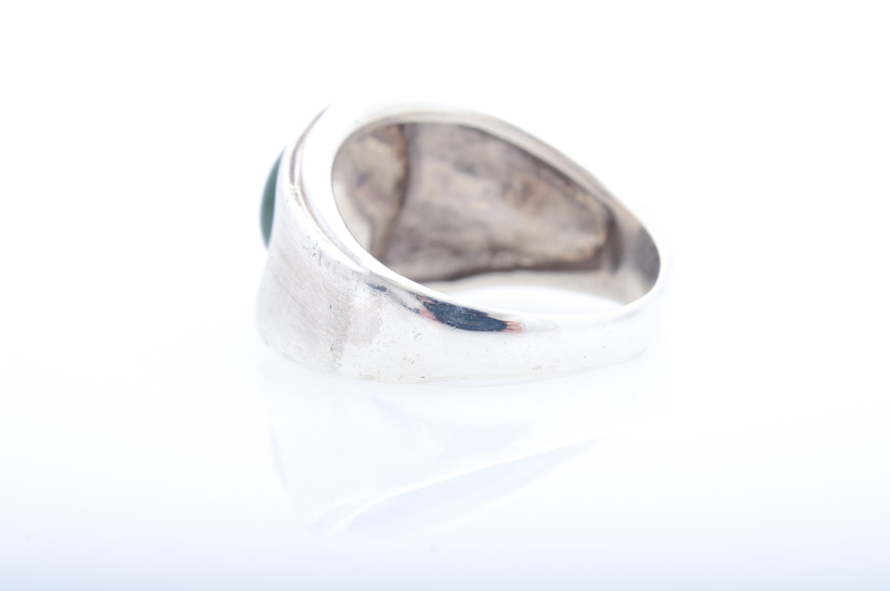 Sterling Silver Nephrite Jade Ring | EBTH