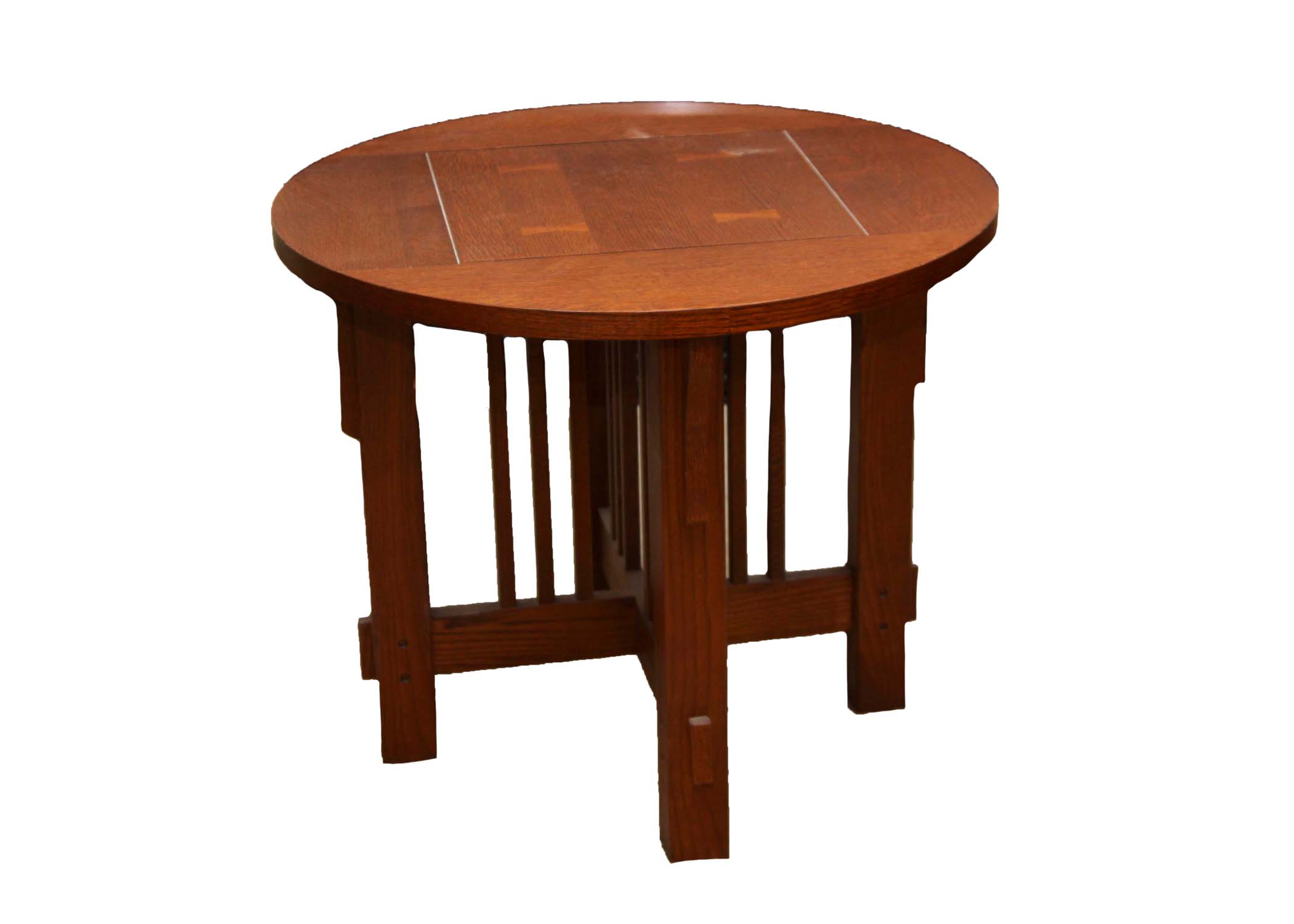 Mission Style Round End Table | EBTH