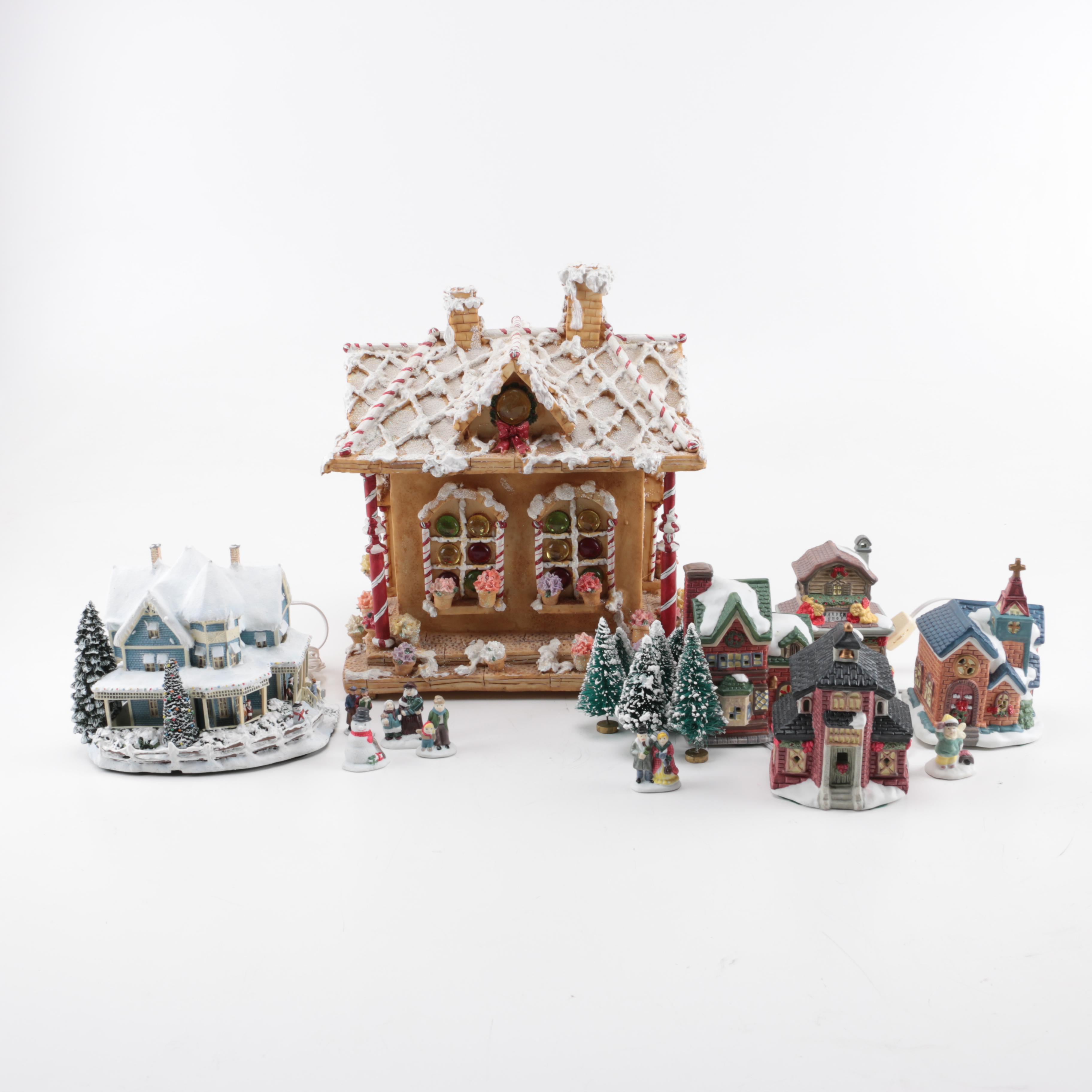 Miniature Light-up Christmas Houses Including Thomas Kinkade | EBTH