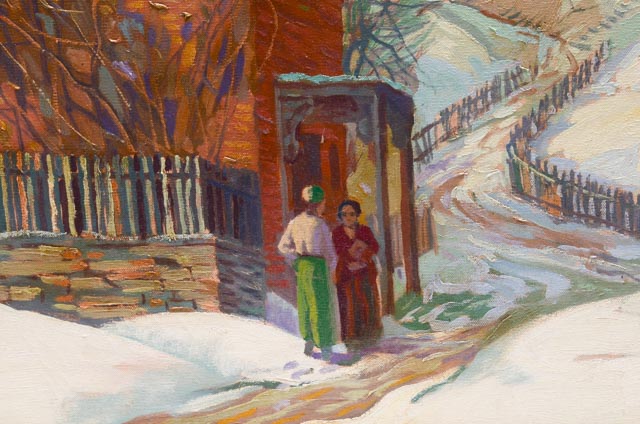 Carl R. Krafft Signed Original Oil on Canvas "Oak Park, Illinois" | EBTH