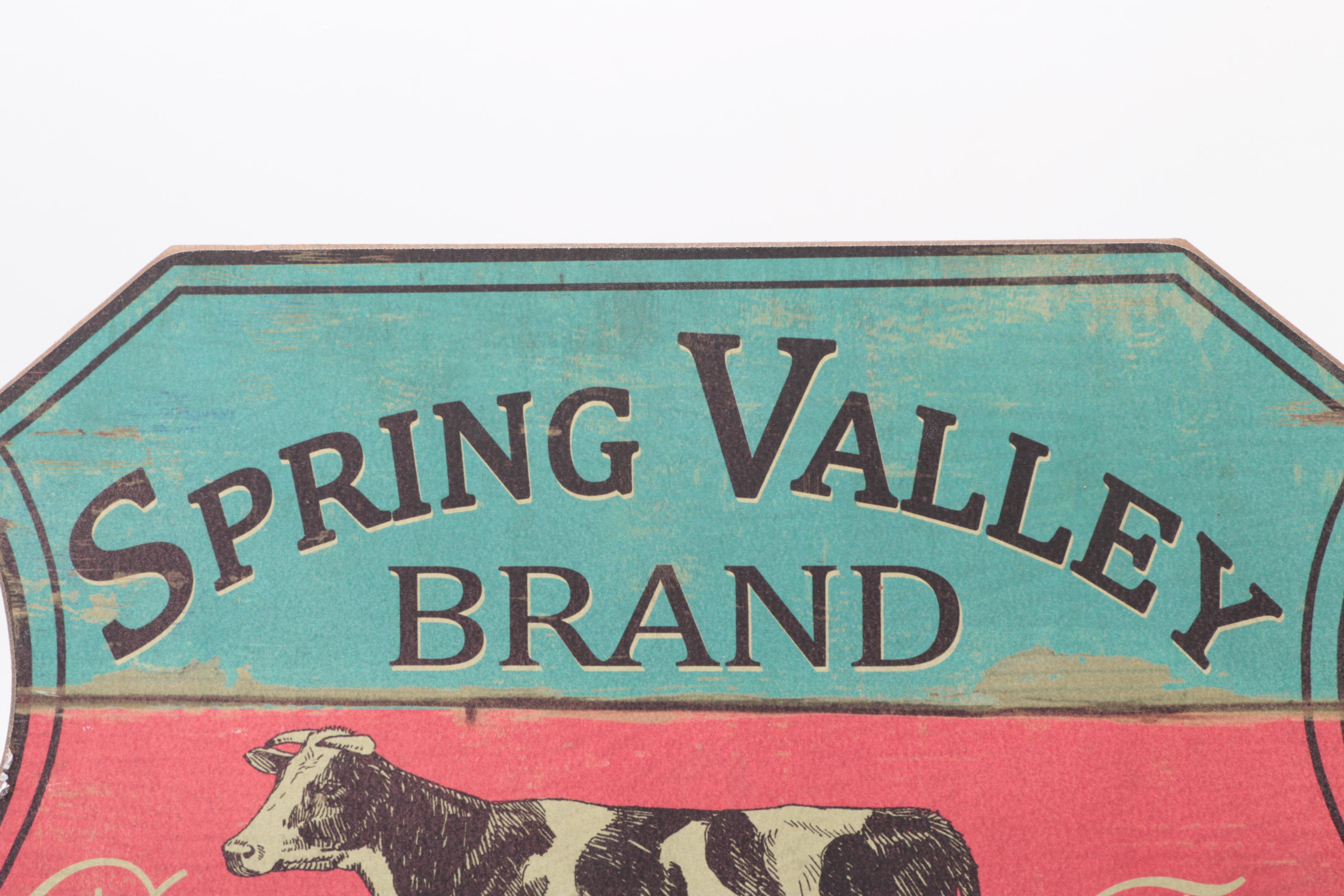 Reproduction "Spring Valley Brand Dairy Farm" Sign | EBTH