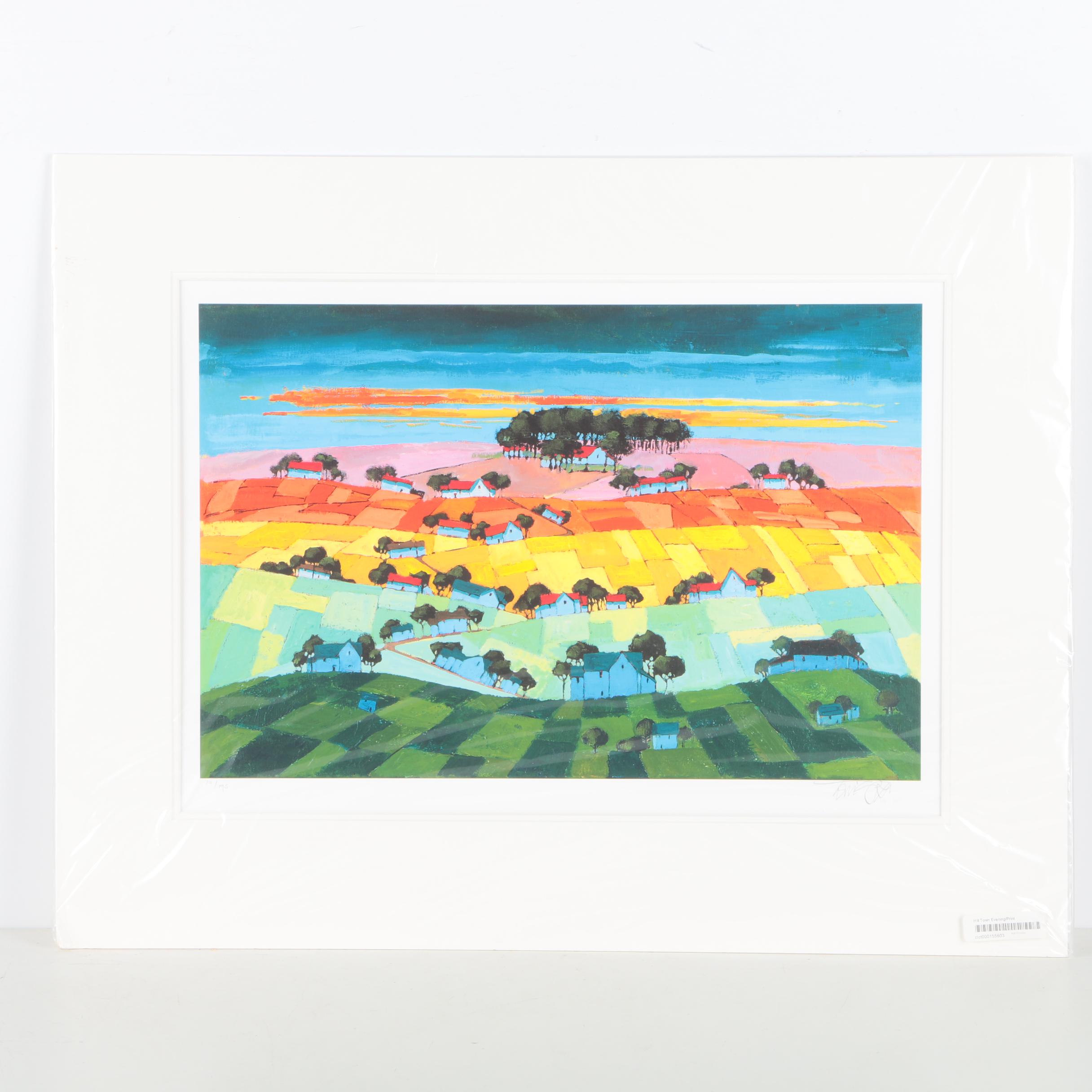 Limited Edition Giclee on Paper by Toni Goffe "Hill Town Evening" | EBTH