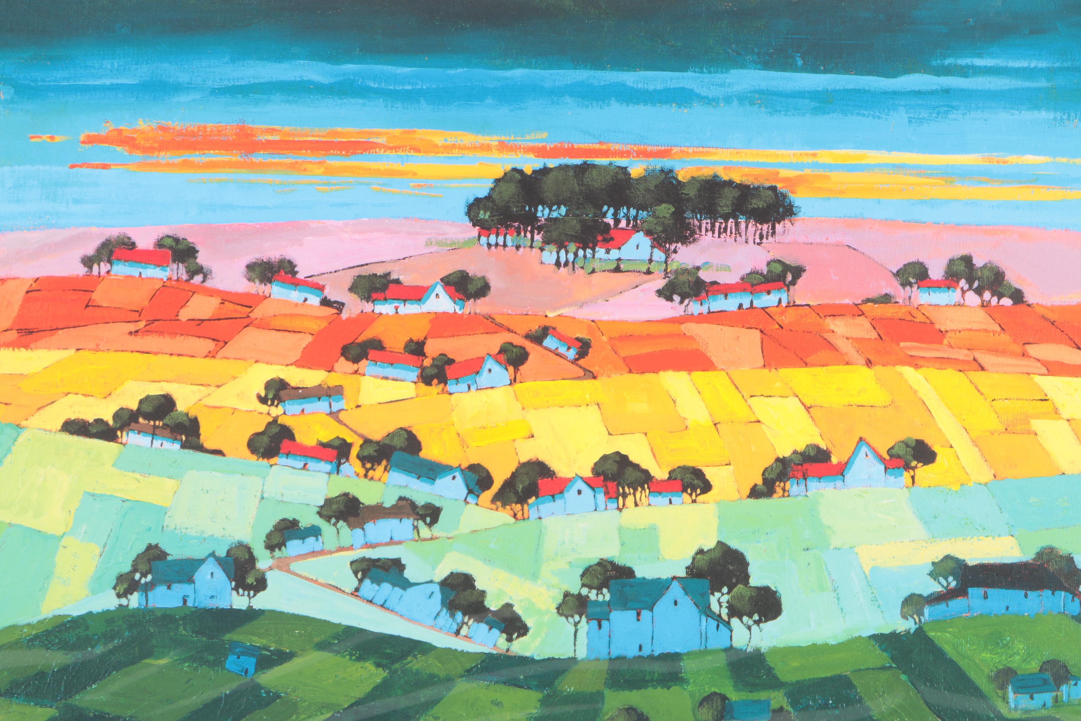Limited Edition Giclee on Paper by Toni Goffe "Hill Town Evening" | EBTH