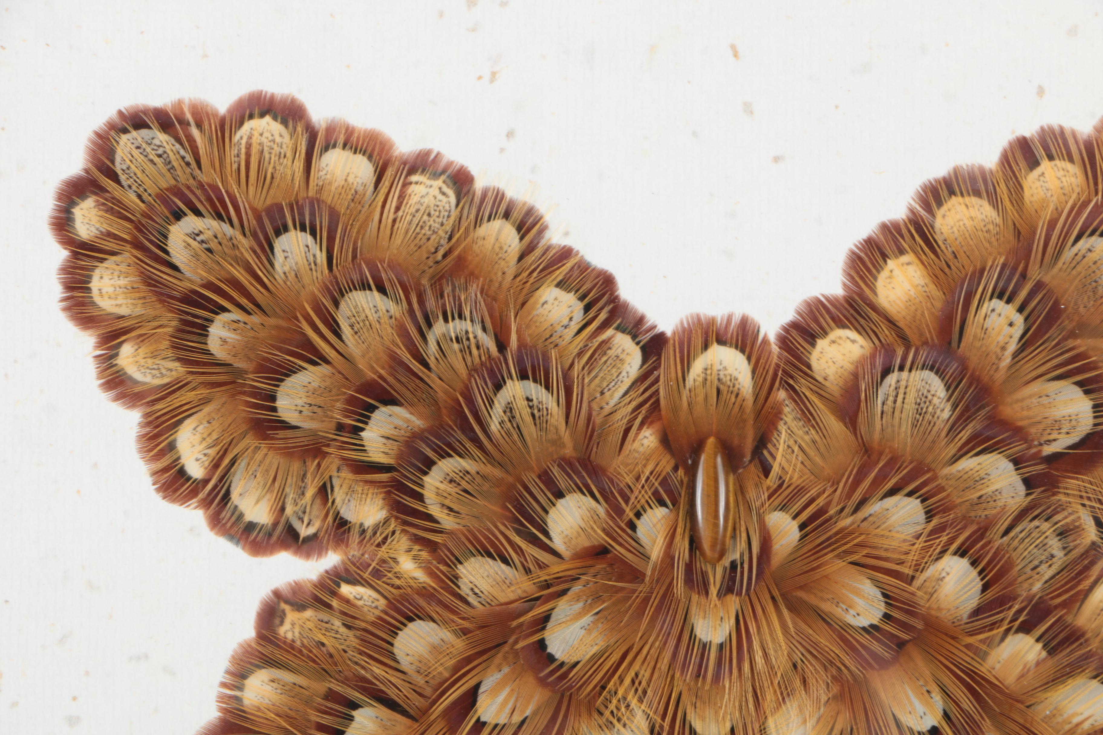 Ellen Levinsky Feather Collage "Golden Butterfly" | EBTH