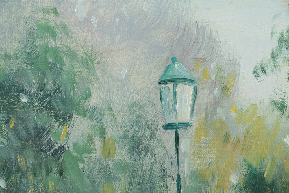 Riccardo Damiani Oil Painting on Canvas "In the Park" | EBTH