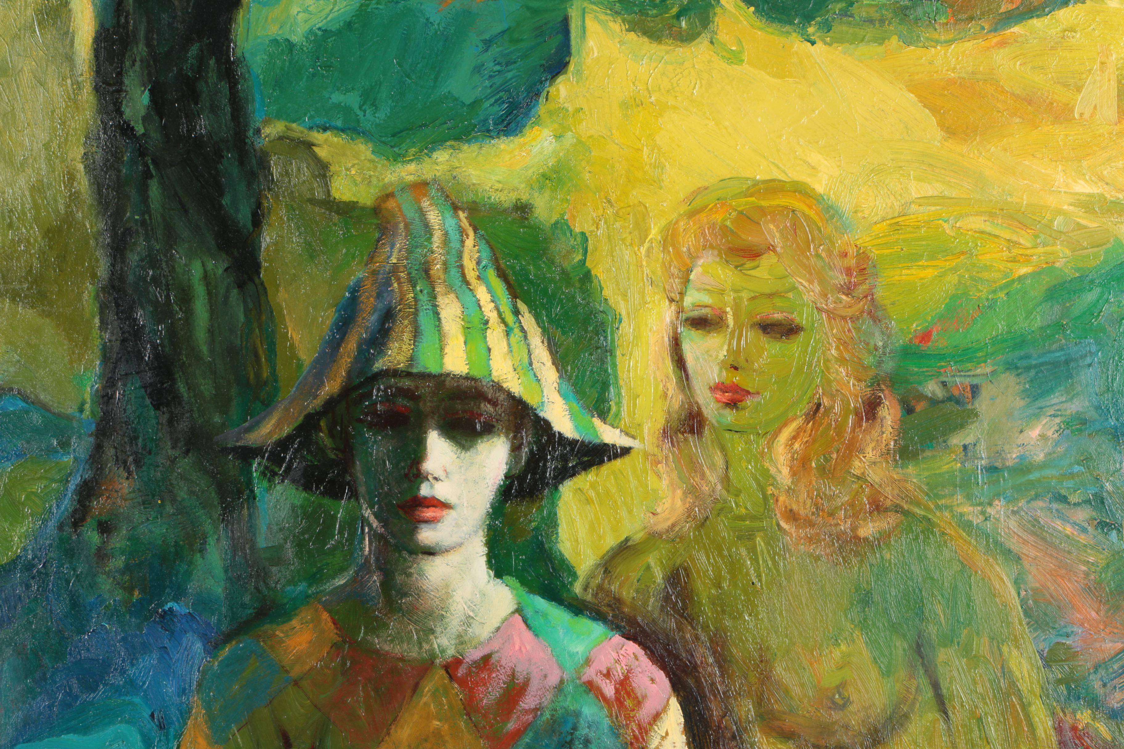 Harold Stephenson Abruzzi Mid-Century Oil Painting on Board of Two ...