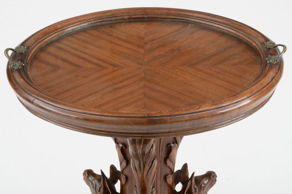Antique Tray Table with Carved Base | EBTH