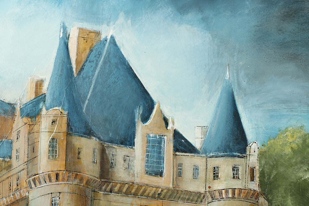 Alfred Huber Acrylic Painting on Canvas "Chateau" | EBTH