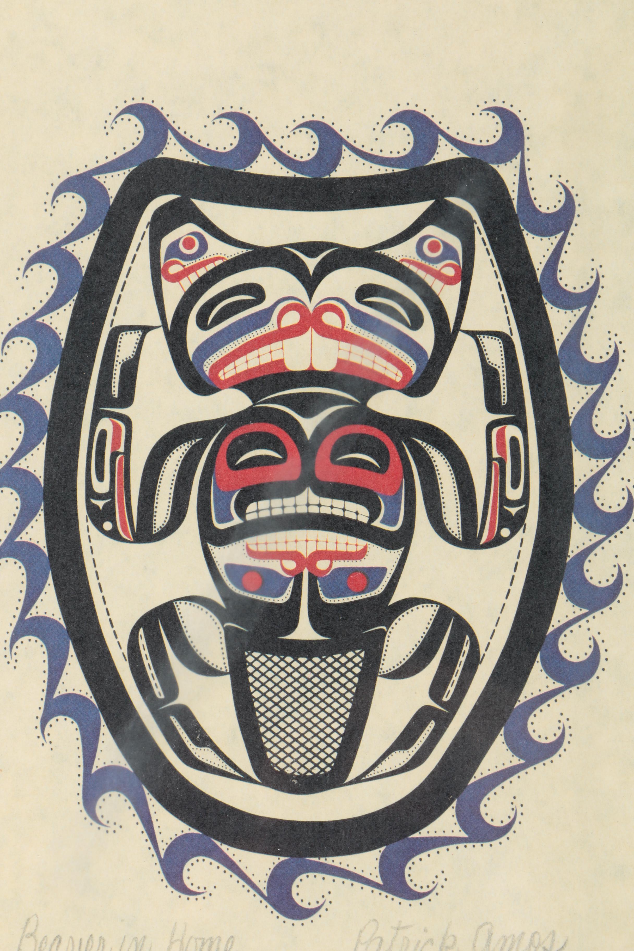 Pacific Northwest Indigenous Offset Lithographs of Traditional Symbols ...