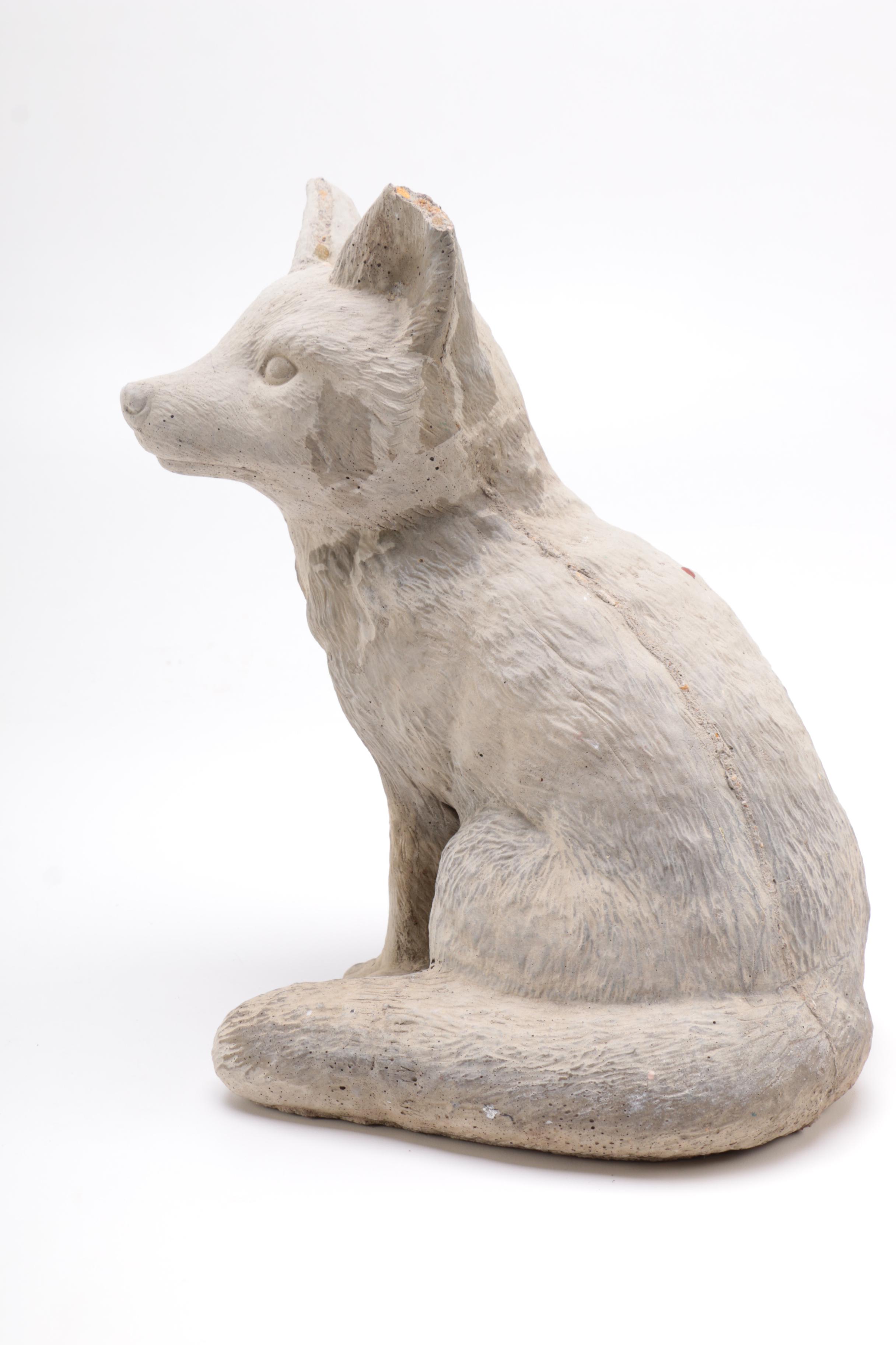 Concrete Fox Garden Statue | EBTH