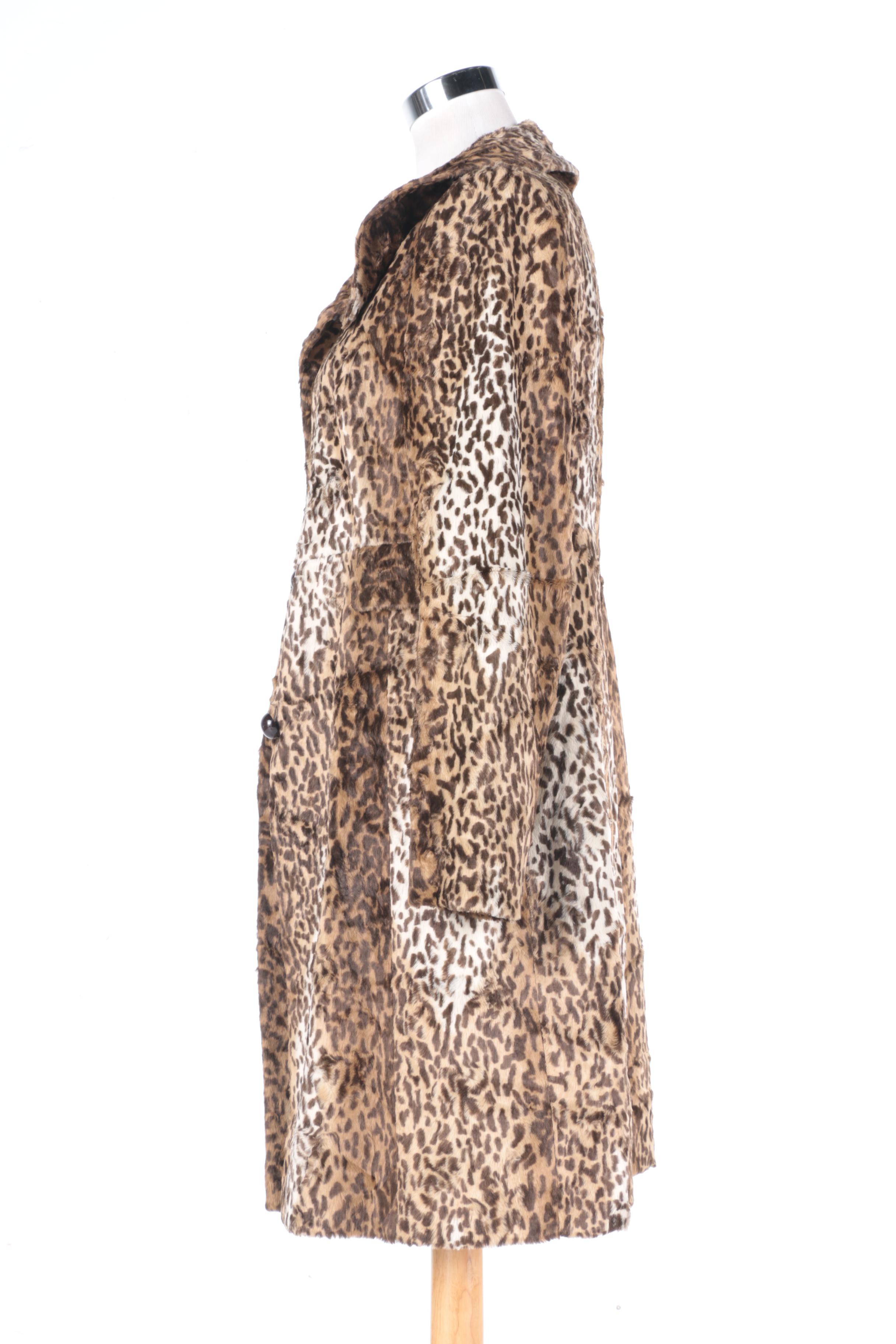 Charles Gray Leopard Print Faux Fur Coat | EBTH
