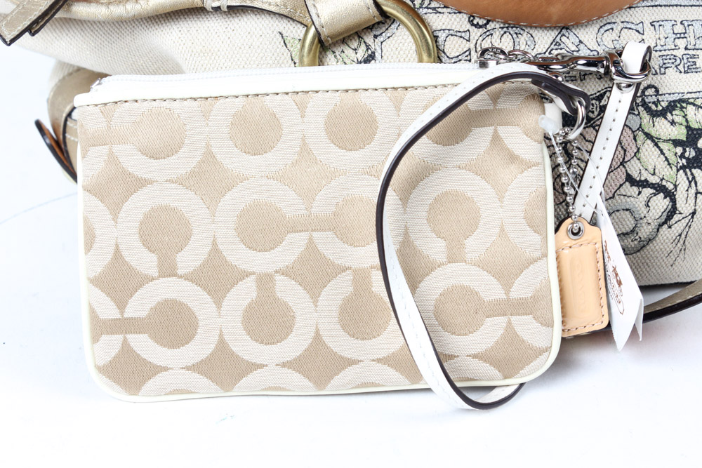 Coach Tattoo Canvas Tote with Coach Signature Wristlet | EBTH