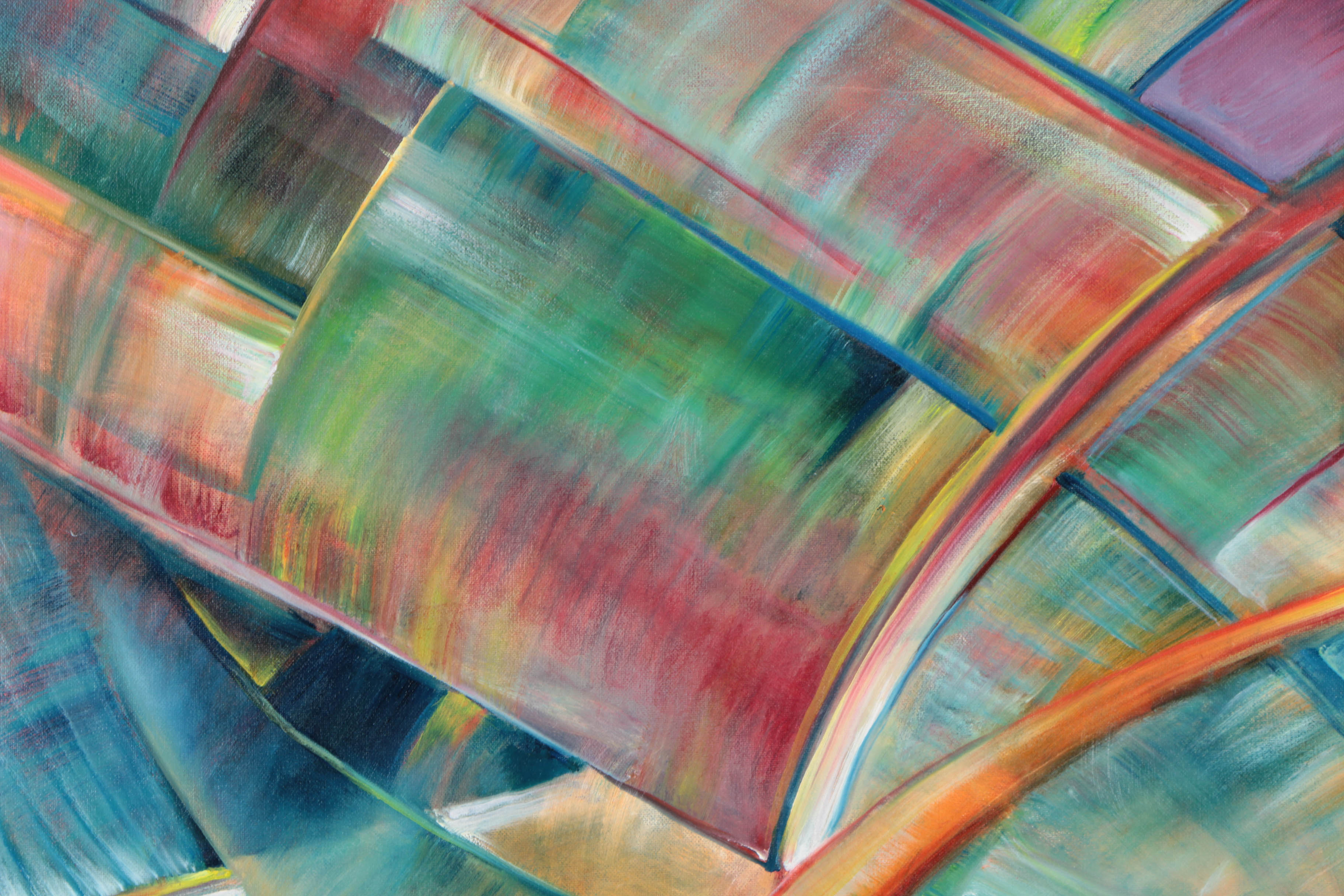 Husidio John Tempest Abstract Oil Painting on Canvas "Urban Chaos" | EBTH