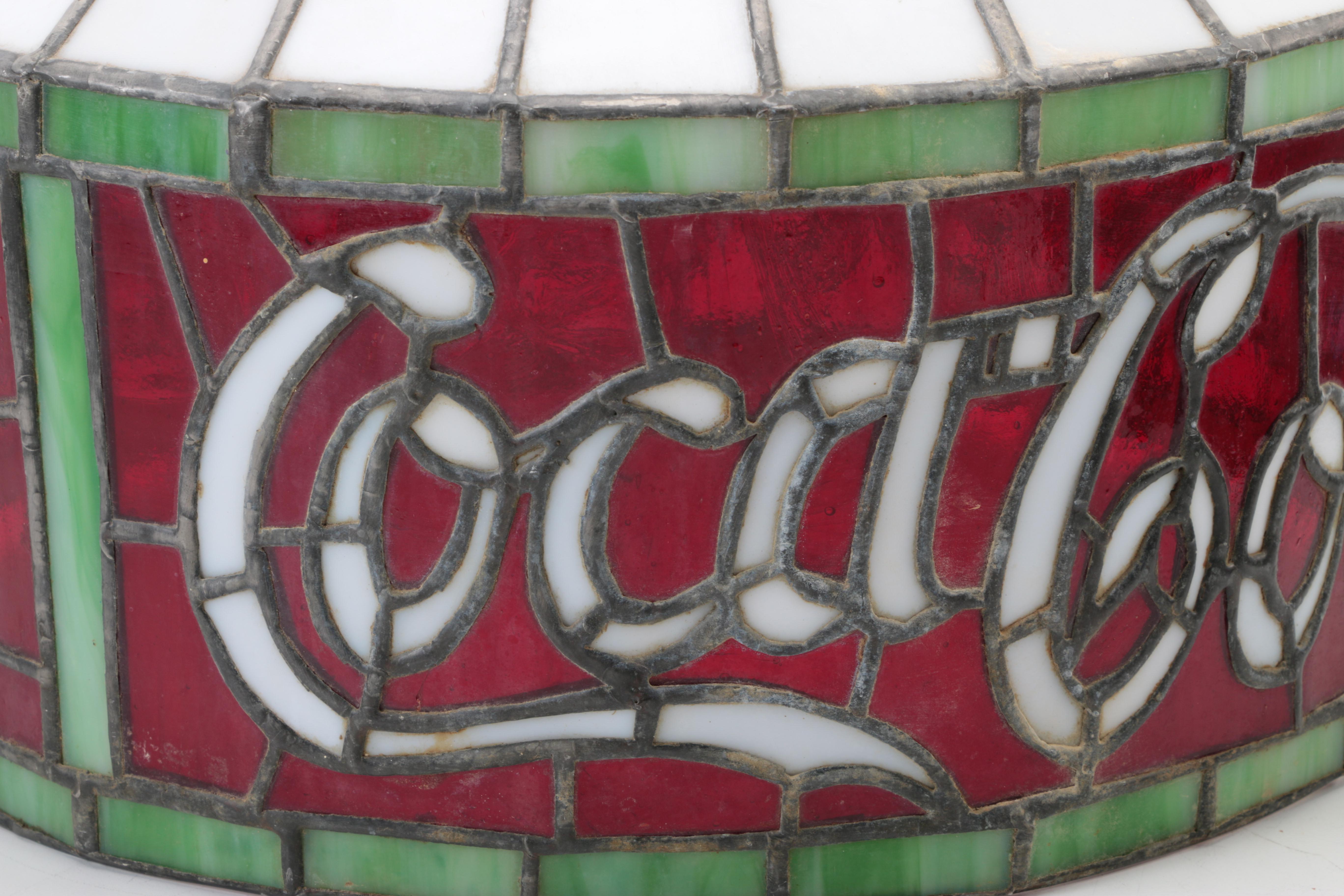 Tiffany Style Stained Glass Coca-Cola Lamp Shade | EBTH