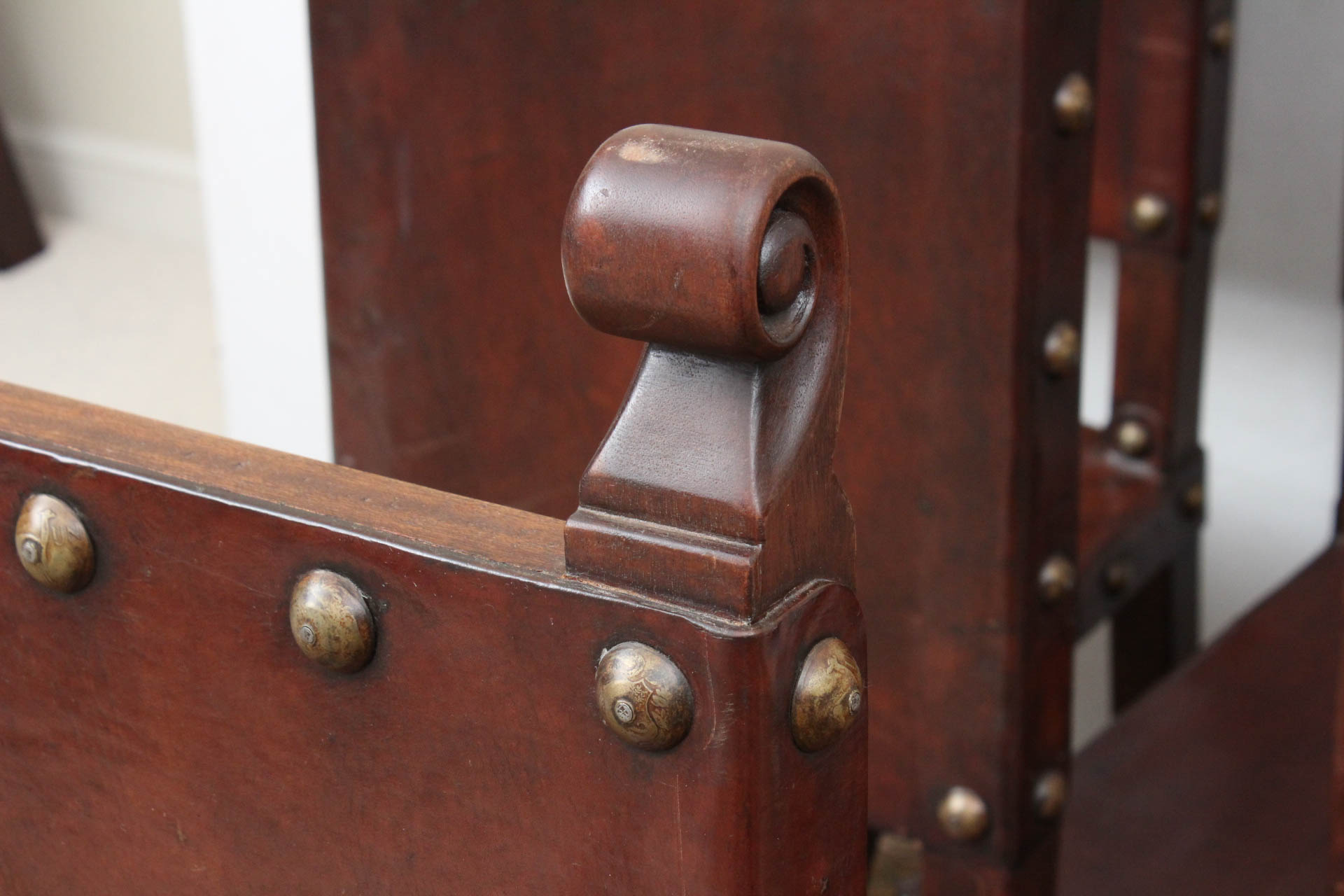 Antique Peruvian Handcrafted Leather Tooled Dining Chair Set | EBTH