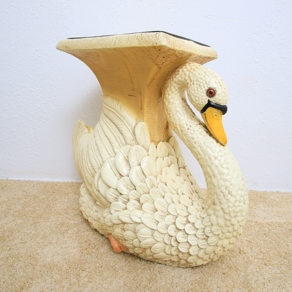 Vintage Figural Swan Side Table | EBTH