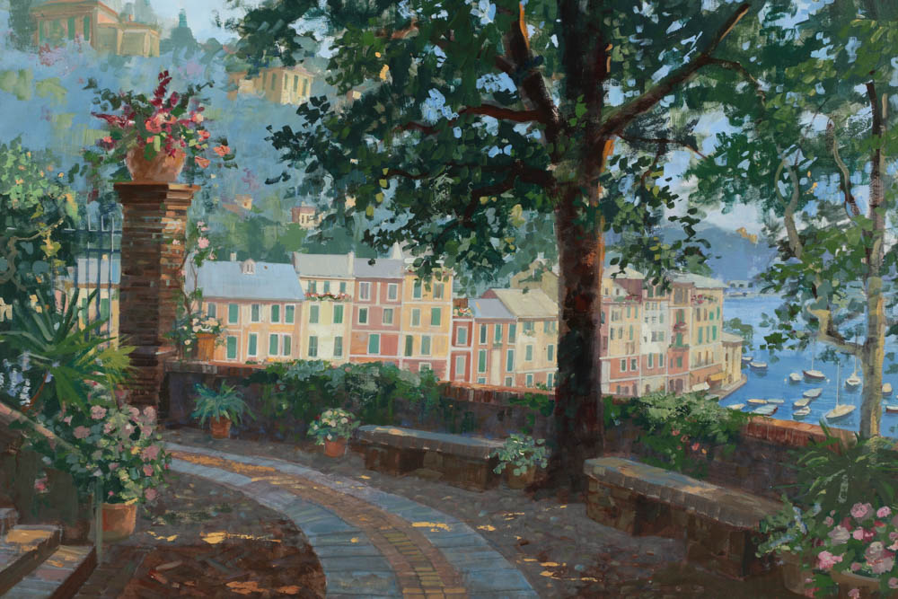 William Benecke Oil Painting on Canvas "Portofino Harbor" | EBTH