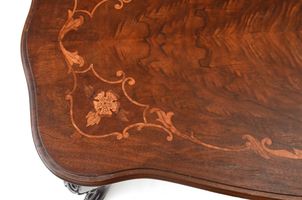 Vintage Book Matched Veneer Top Coffee Table | EBTH