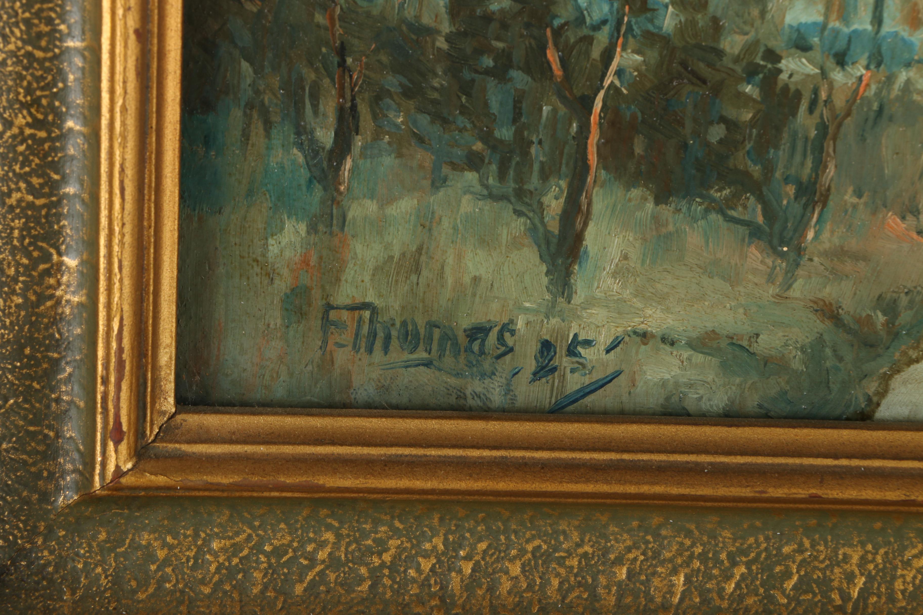 E. Thomas Oil Painting on Panel of Country Road | EBTH