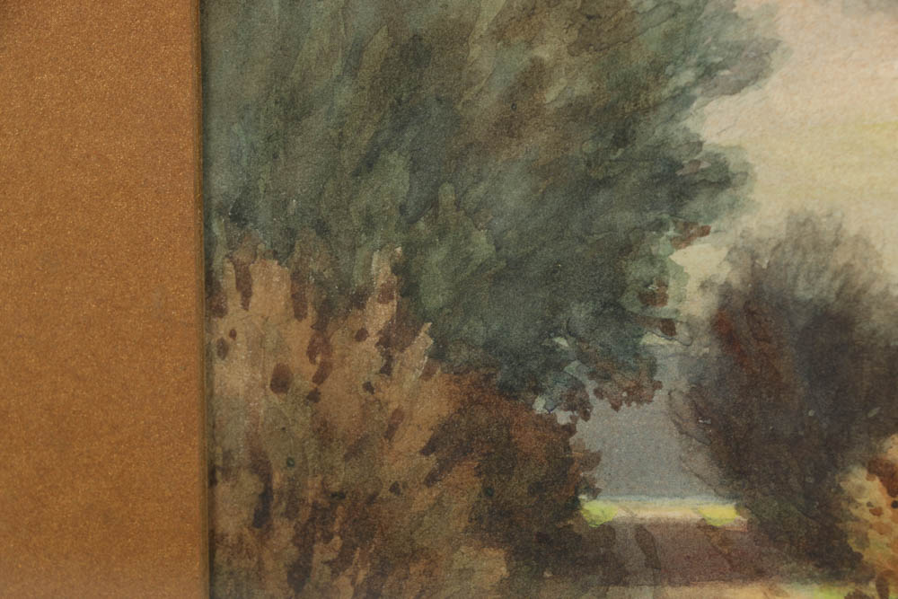 Watercolor Painting on Paper of Dirt Path Landscape | EBTH