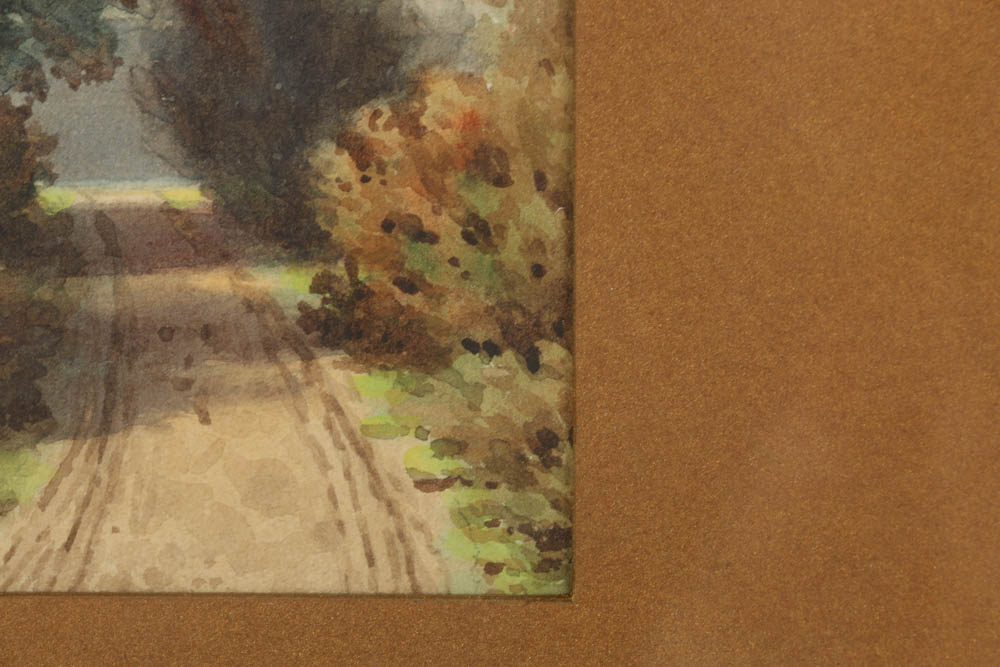 Watercolor Painting on Paper of Dirt Path Landscape | EBTH