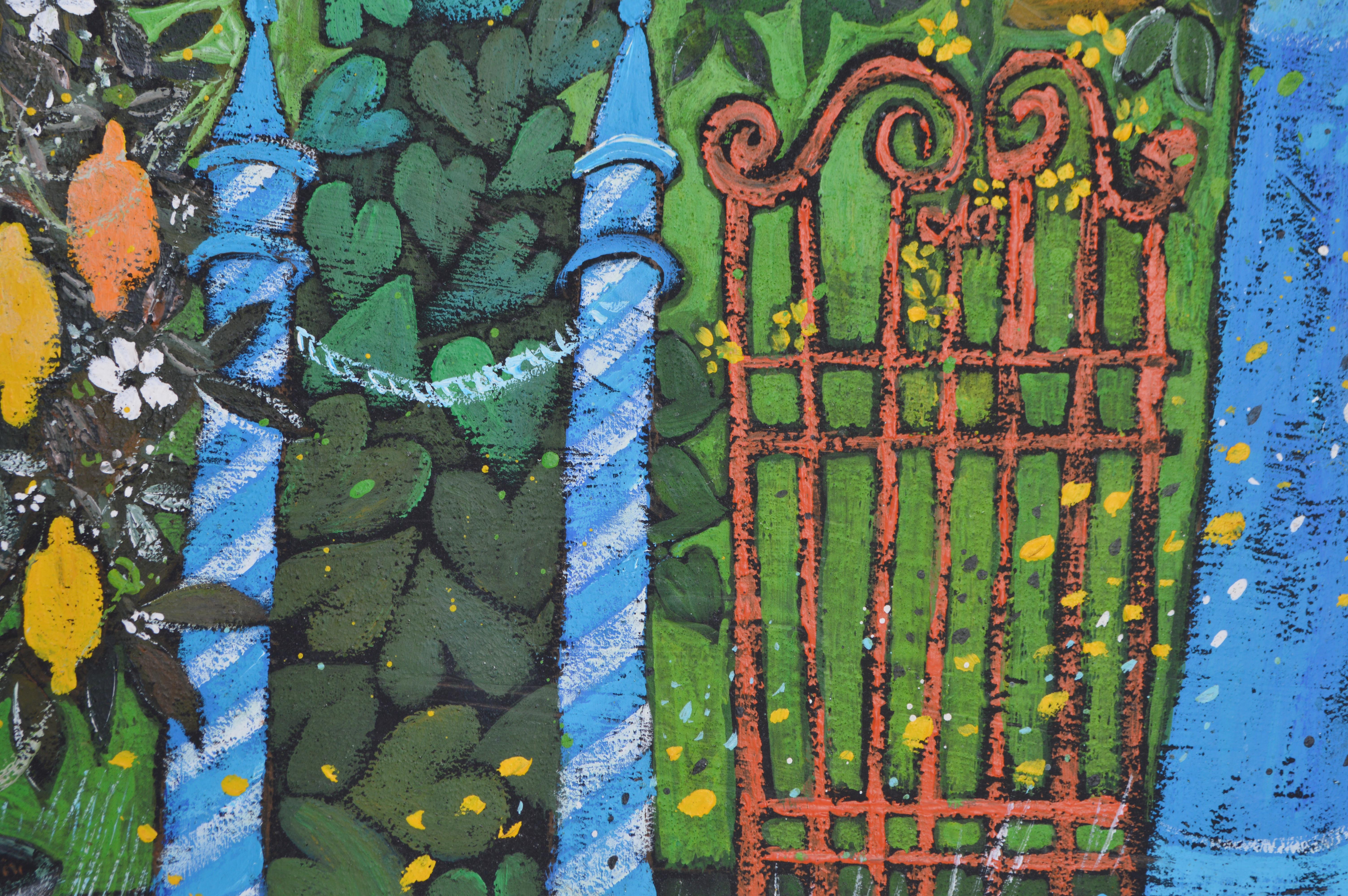 Henry Faulkner Framed Acrylic on Board "Color Filled Garden" | EBTH