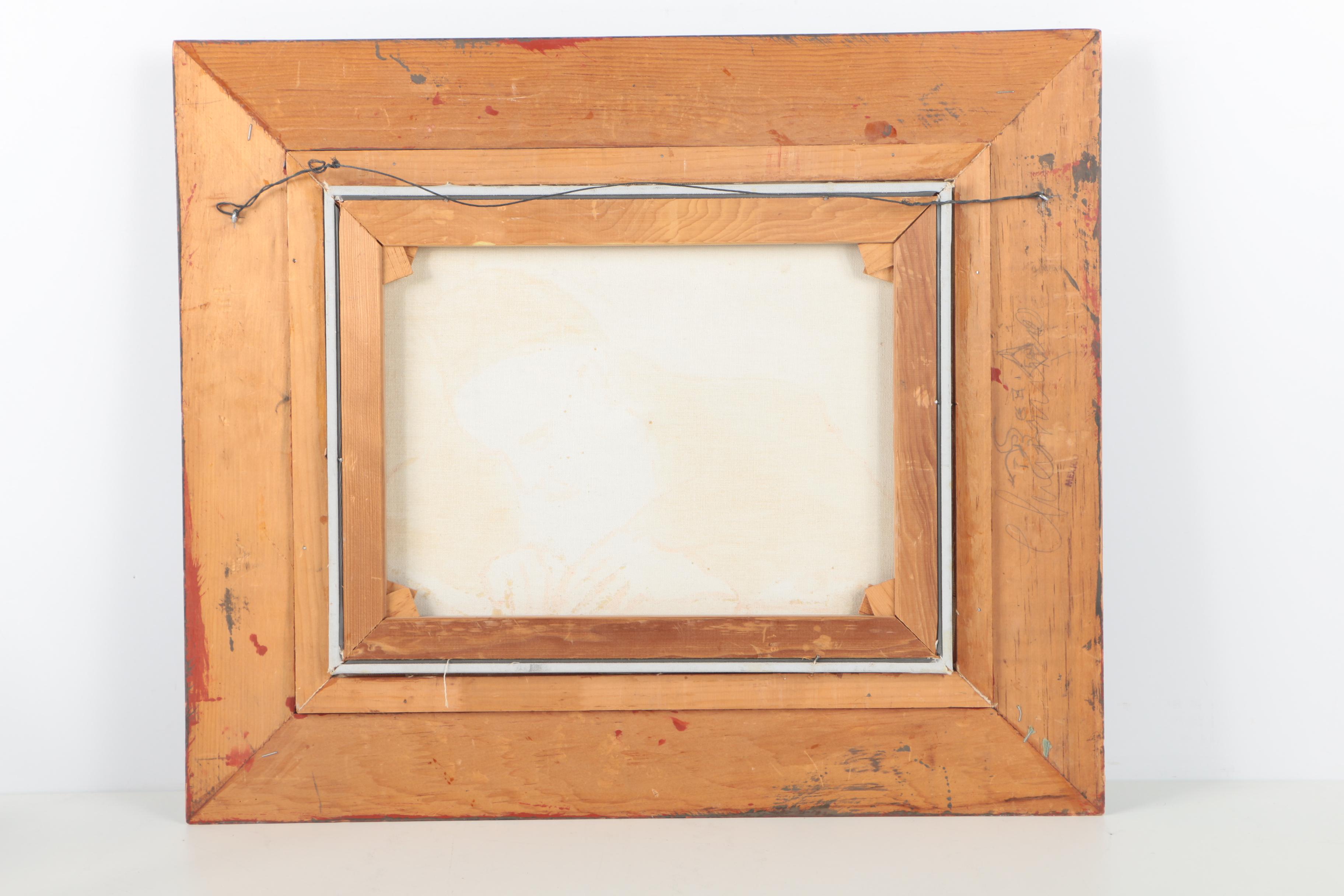 Braiker Oil Painting of Old Man Writing | EBTH