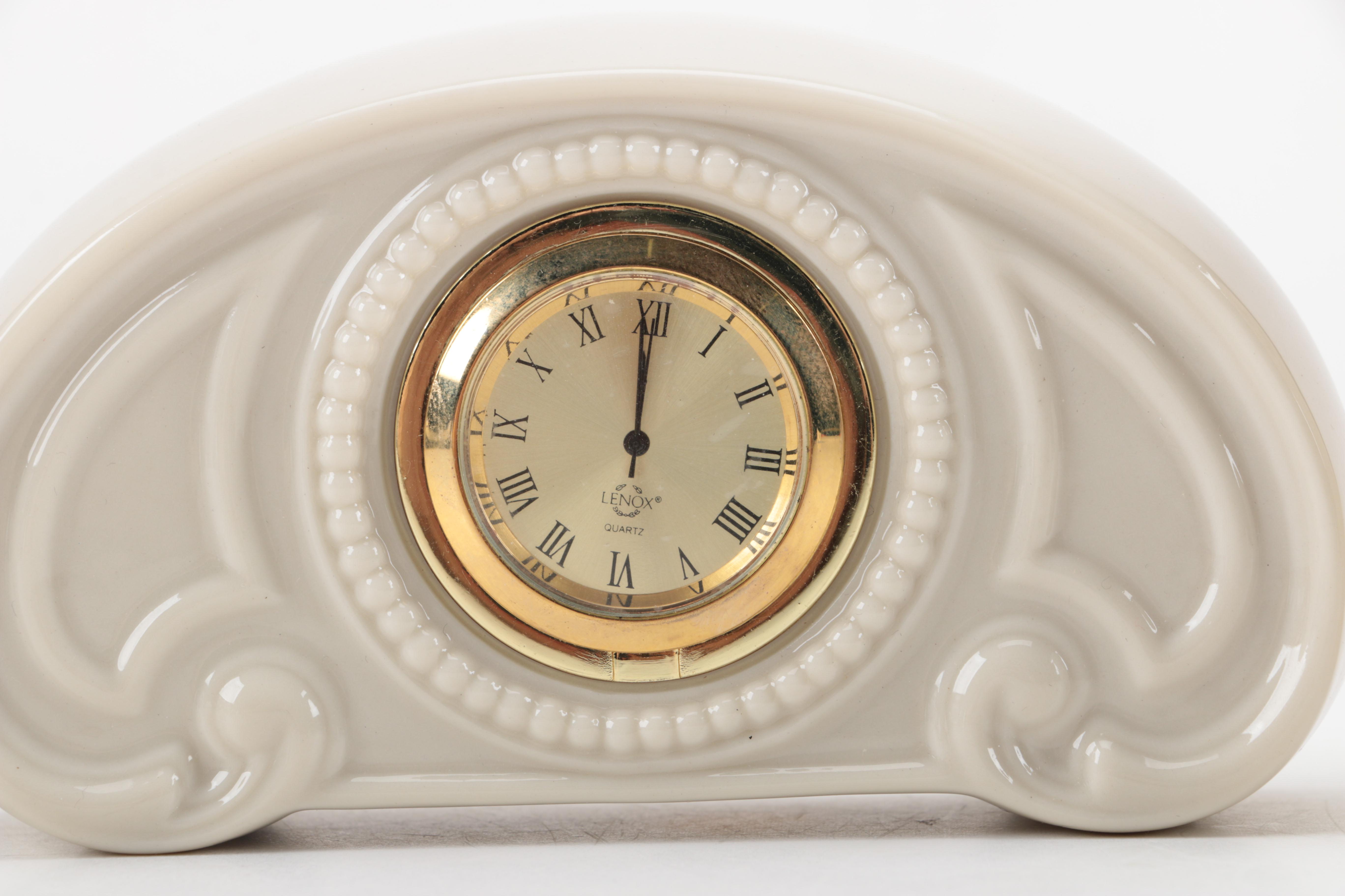 Lenox Porcelain Figurines and Desk Clock | EBTH