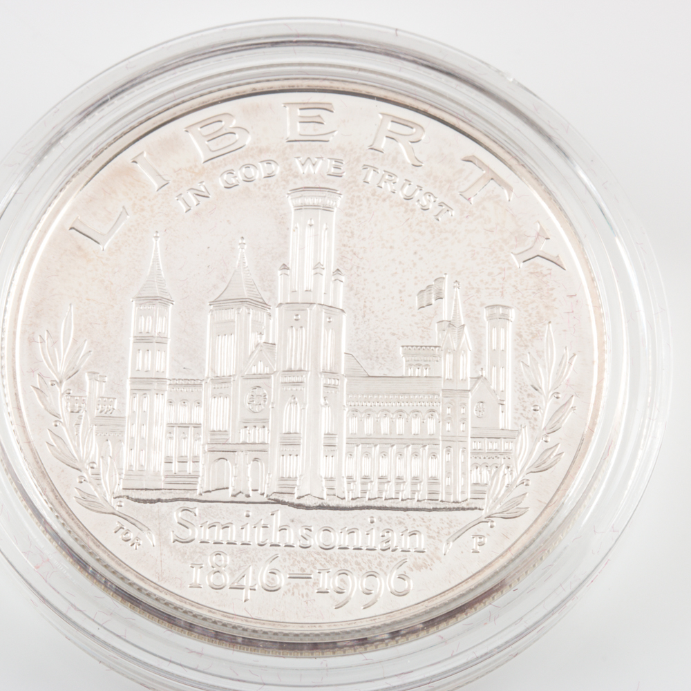 Set of Four Smithsonian Institution 150th Anniversary Gold and Silver ...
