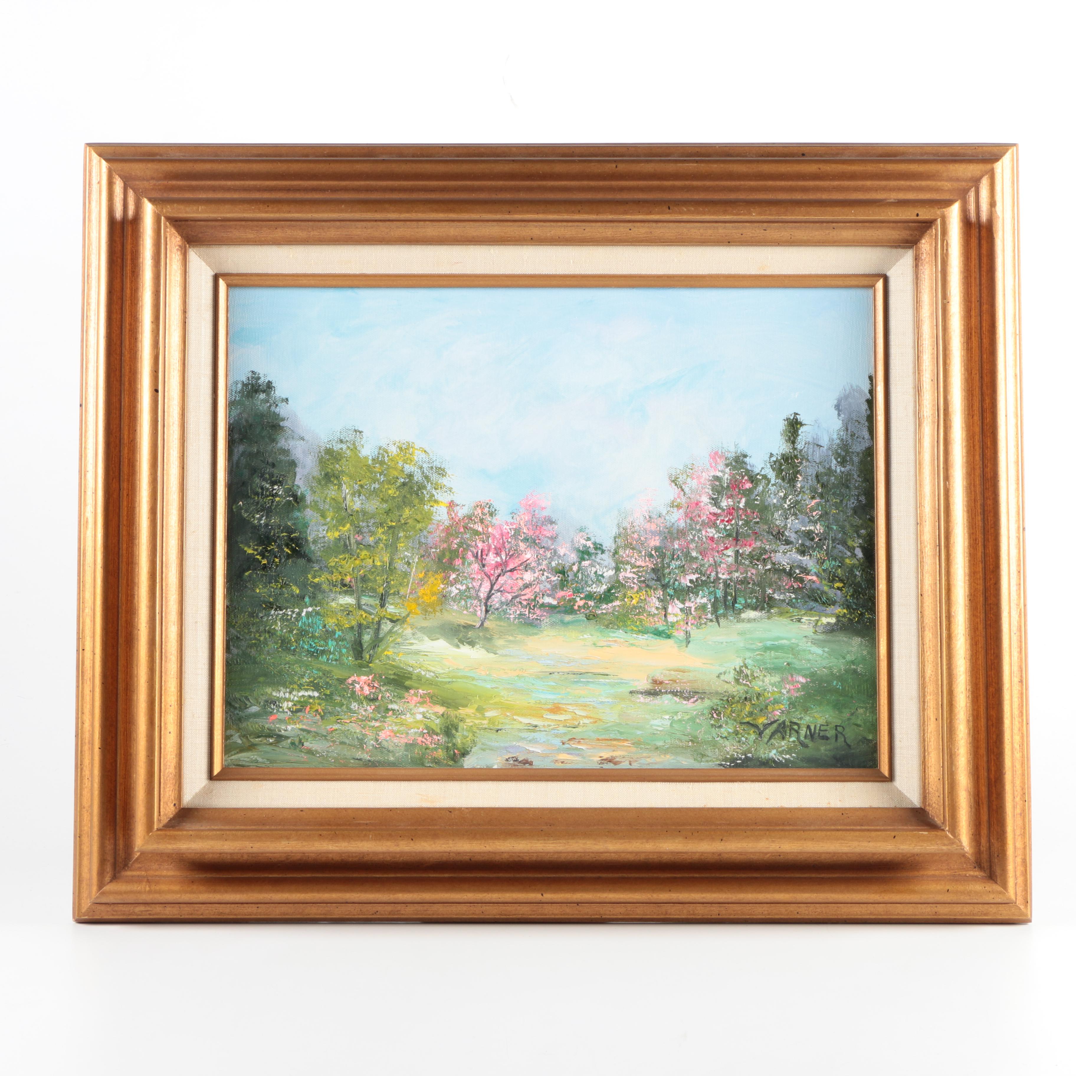 Ann Varner Vintage Oil Painting on Canvas of a Landscape | EBTH